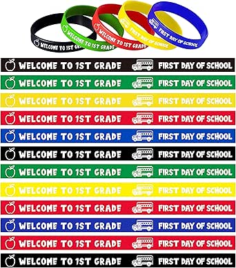Amazon.com: Welcome to 1st Grade Wristbands Bracelets,First Day of 1st ...