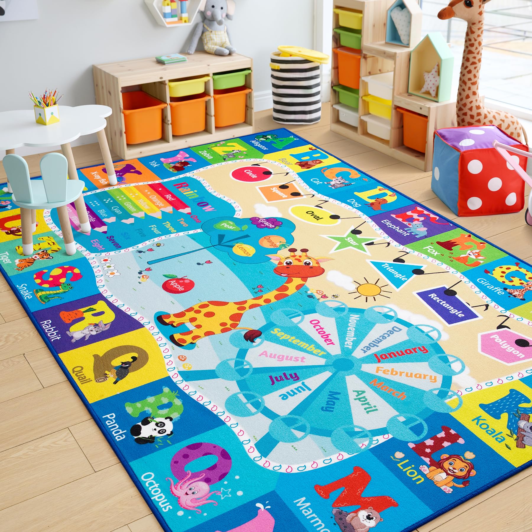 Amazon.com: Chicrug Educational Kid Area Rug for Playroom, 6x9 Feet TPR ...