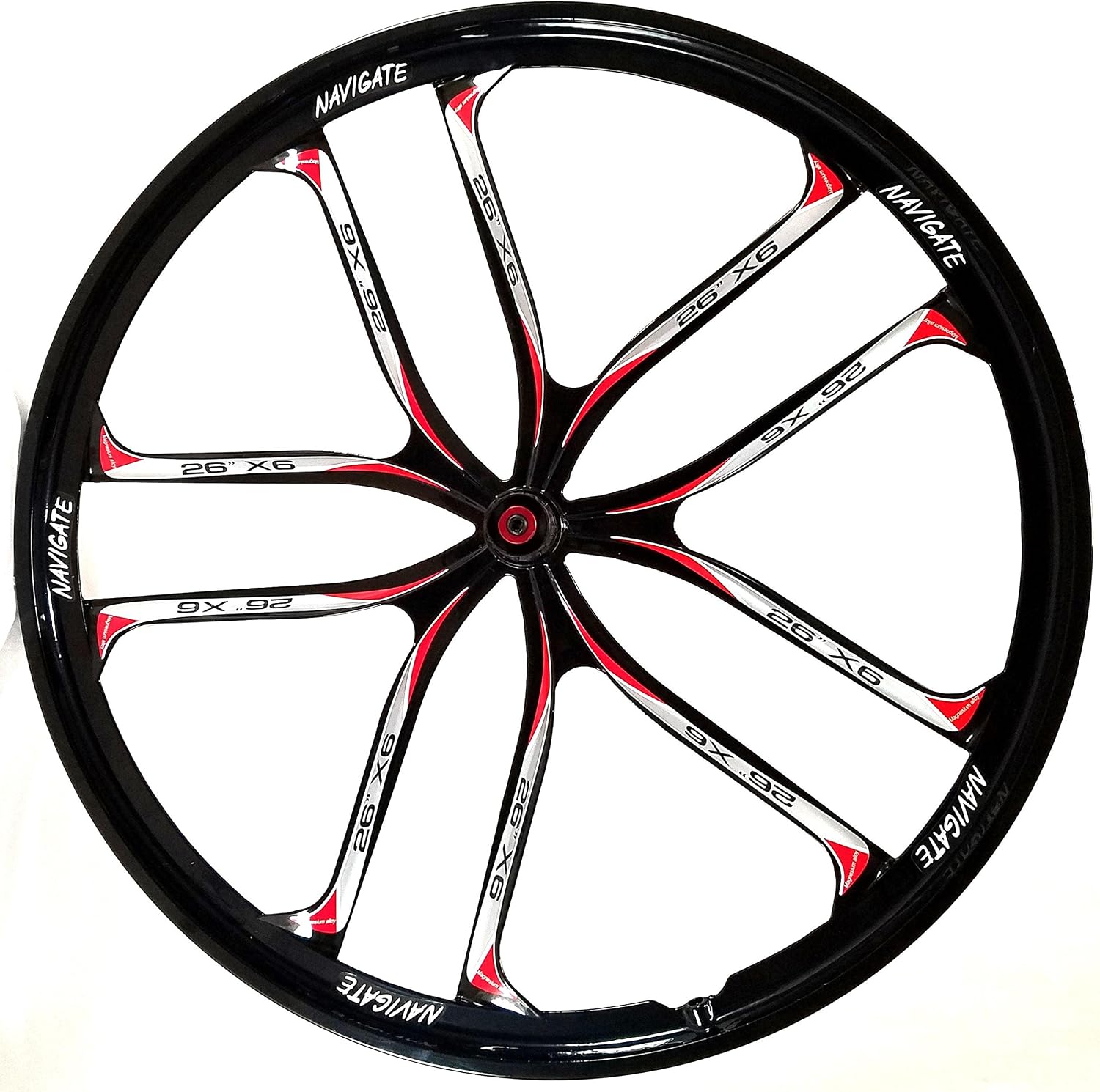 Amazon.com : NAVIGATE 26" MTB Bike 10-Spoke Mag Magnesium Alloy Wheels ...