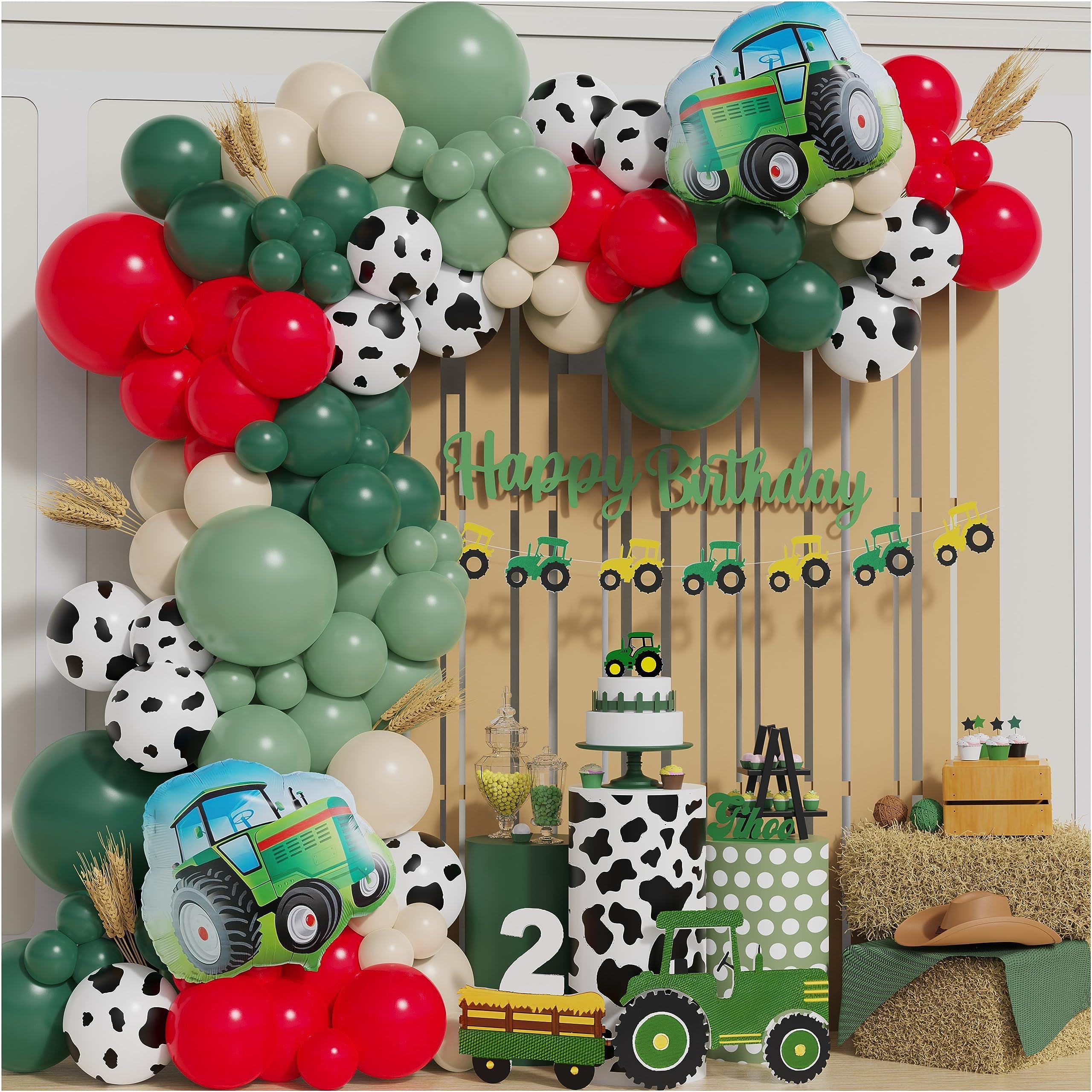 Amazon.com: Farm Tractor Birthday Party Supplies 137 Pcs Tractor ...