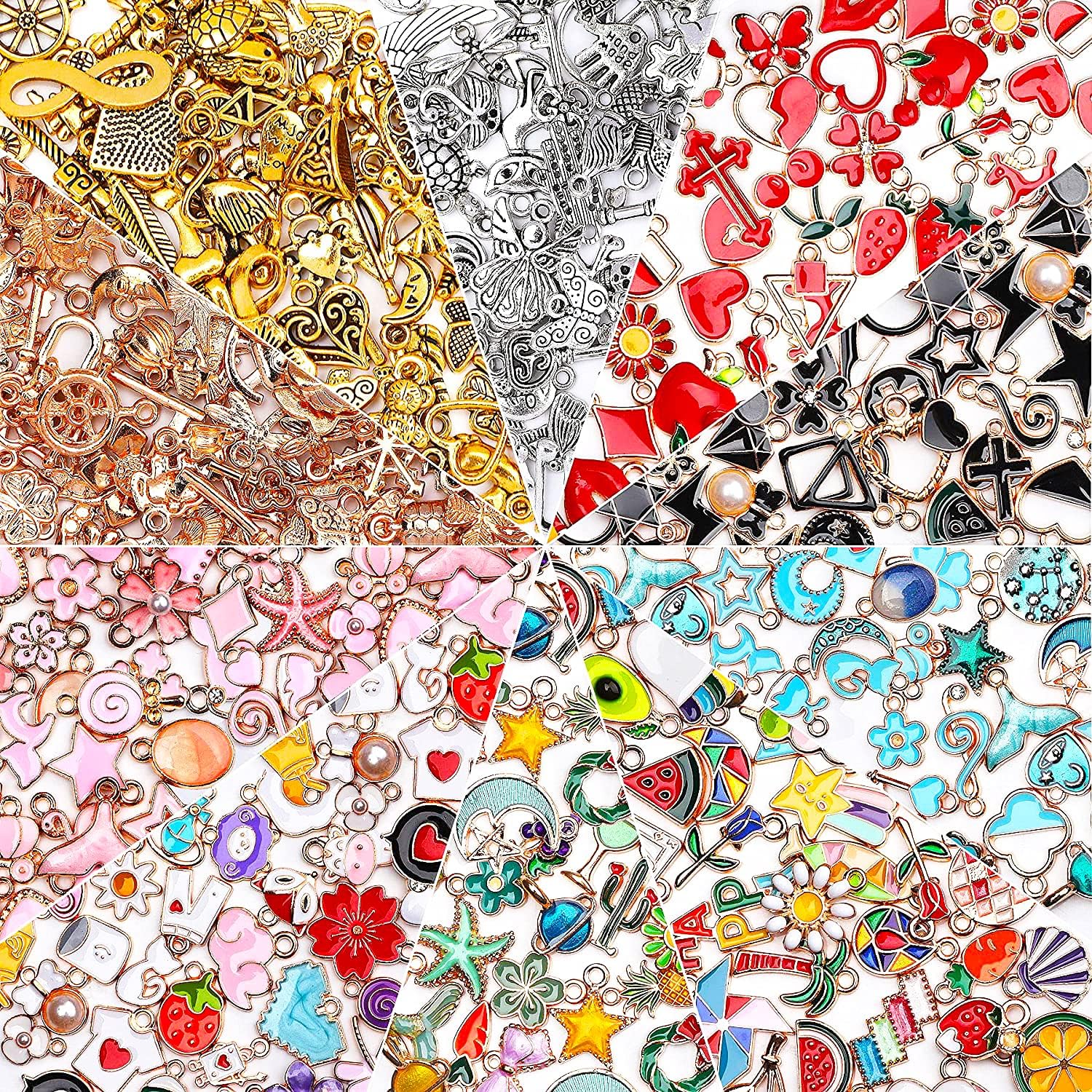 Amazon.com: 400Pcs Charms for Jewelry Making, Assorted Enamel Bracelet ...