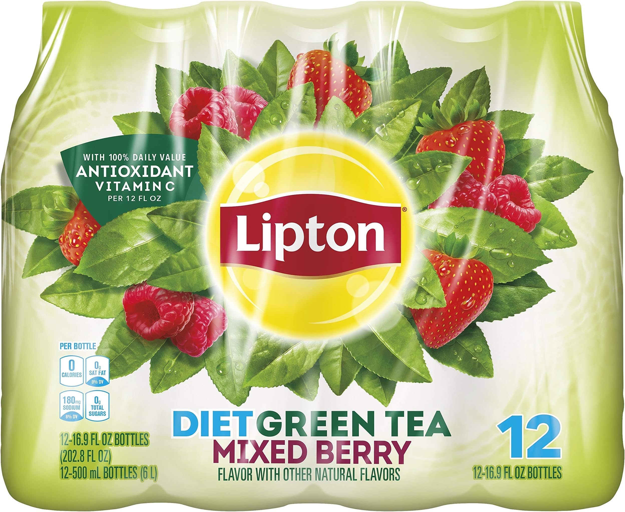 Amazon.com : Lipton Diet Mixed Berry Green Tea , 12 ct : Grocery ...