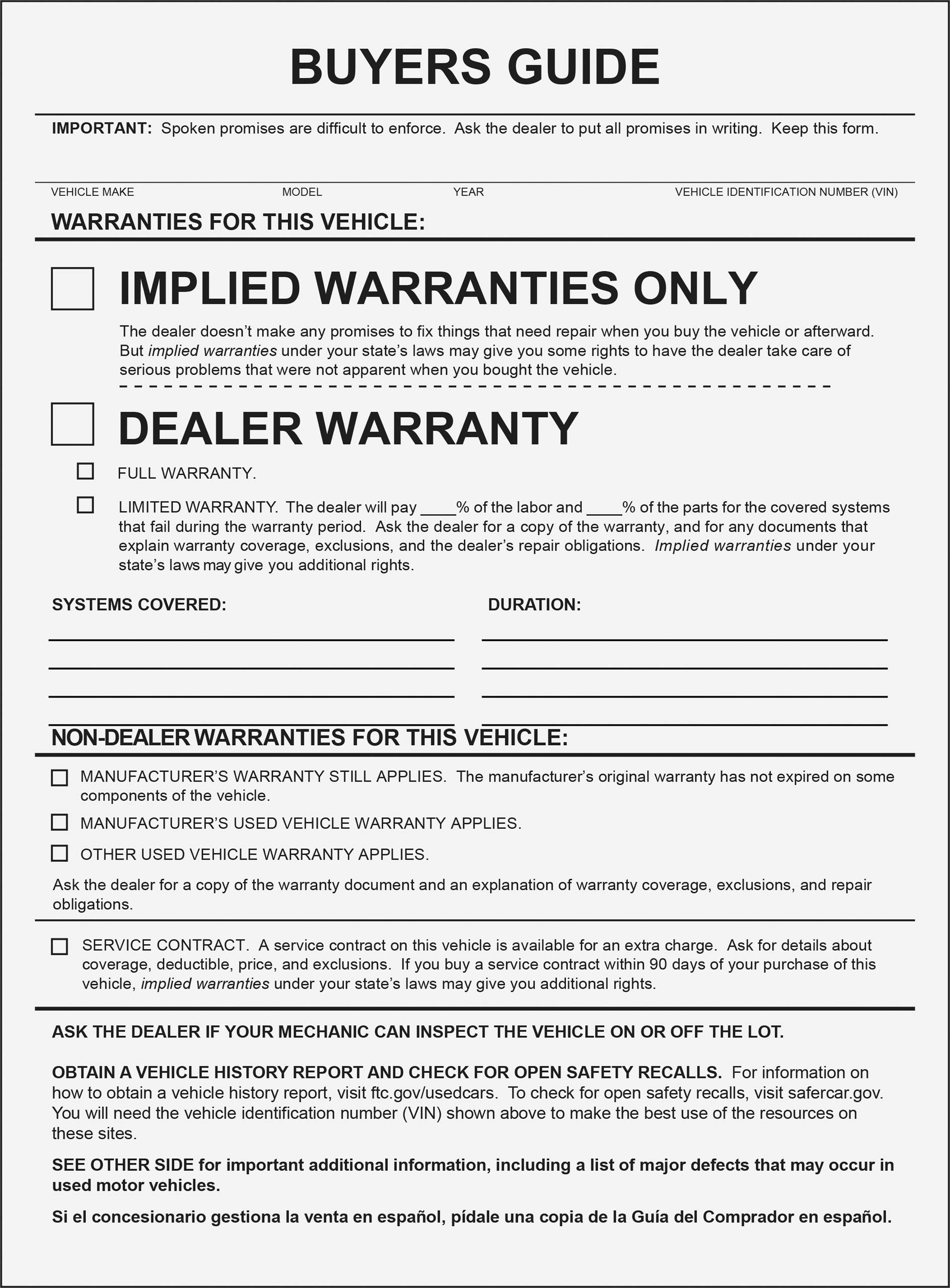 Amazon.com: SSWBasics Implied Warranties Only Buyers Guide - 2-Part ...