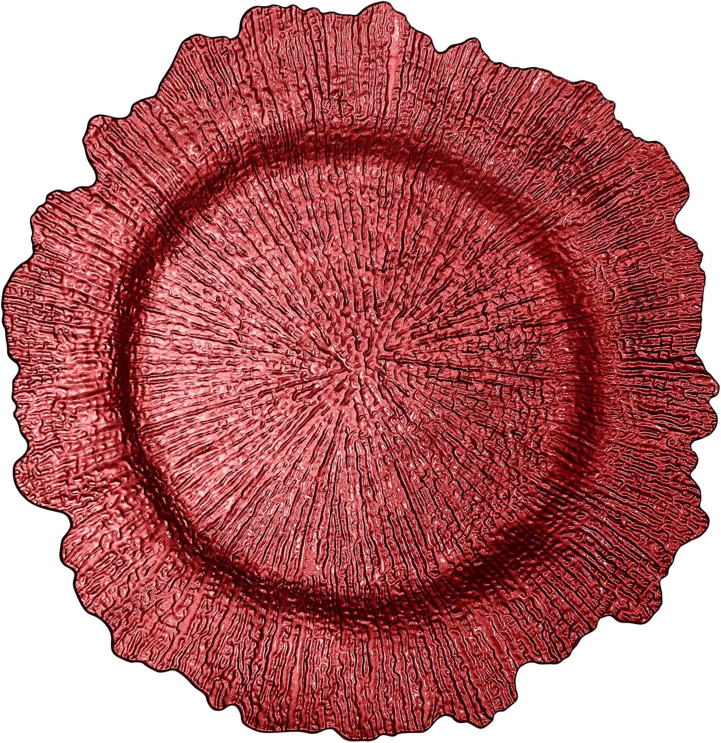 Amazon.com | TABLETROVES Red Charger Plates Set - 13” Vintage Plastic ...