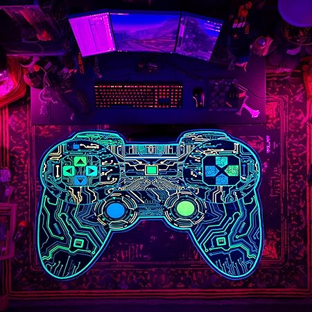 Amazon.com: Gaming Room Decor Rug Gamer Rugs for Bedroom UV Reactive ...