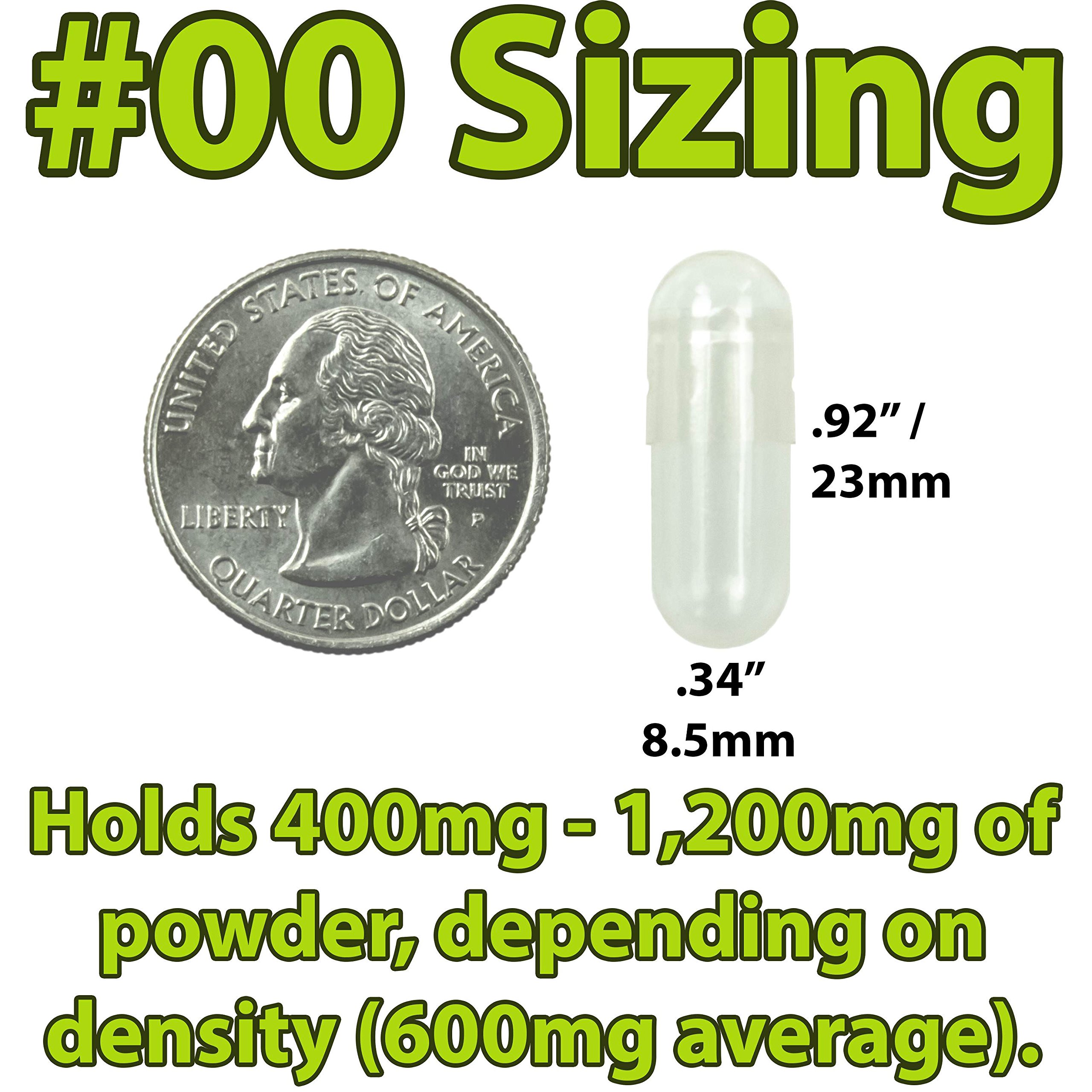 Pharma-Grade, Pre-Separated 00 Capsules 1000 Bulk Gel Pack. Many Sizes ...