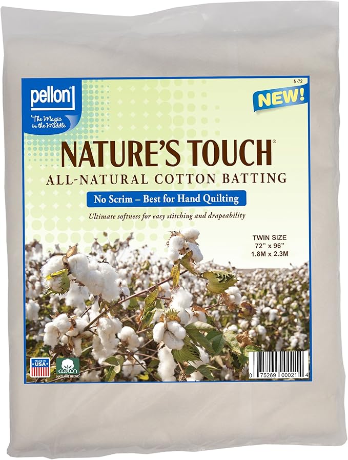 Amazon.com: Pellon Natural Cotton Batting - Twin 72x96