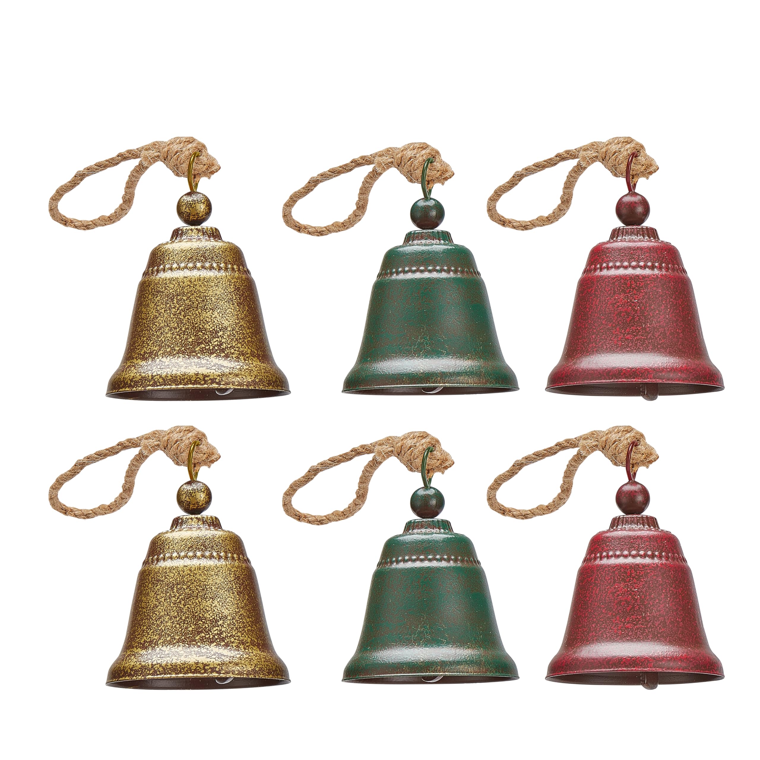 Amazon.com: Emadgift 6 Pack Antique Red/Gold/Green Christmas Jingle ...