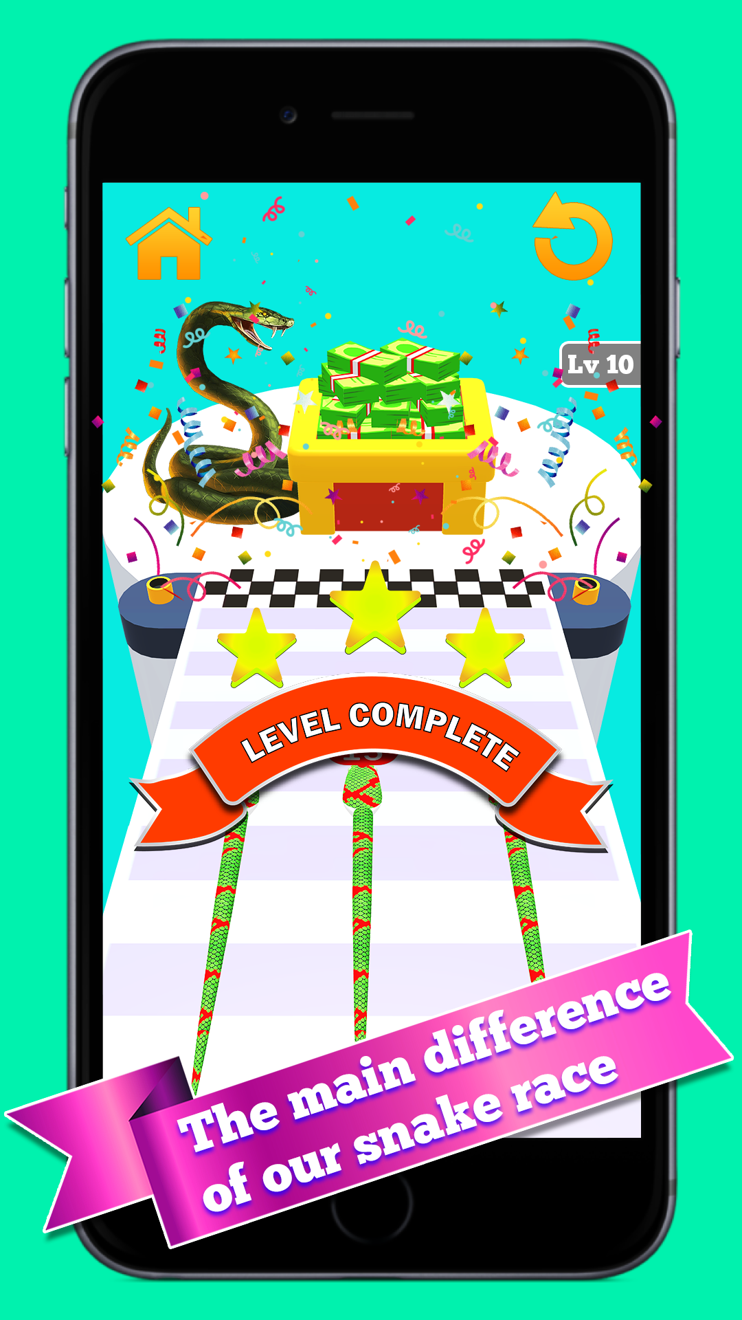 Slithering Snake Fun Run Game: Big 3D Snake Chasing Little Snakes Fun ...