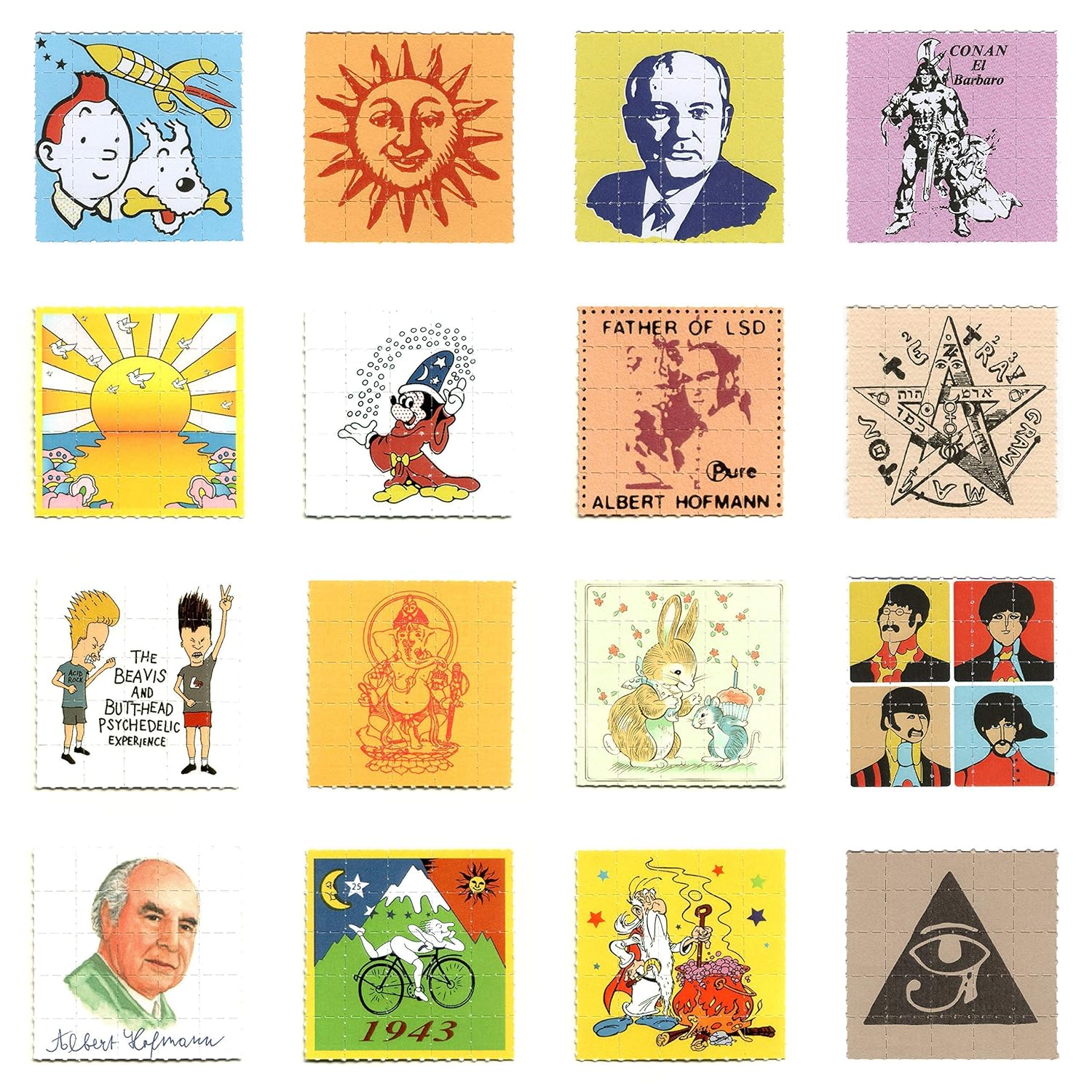 16x Blotter Art LSD unique ultimate Löschpapier Collection Set 1 ...