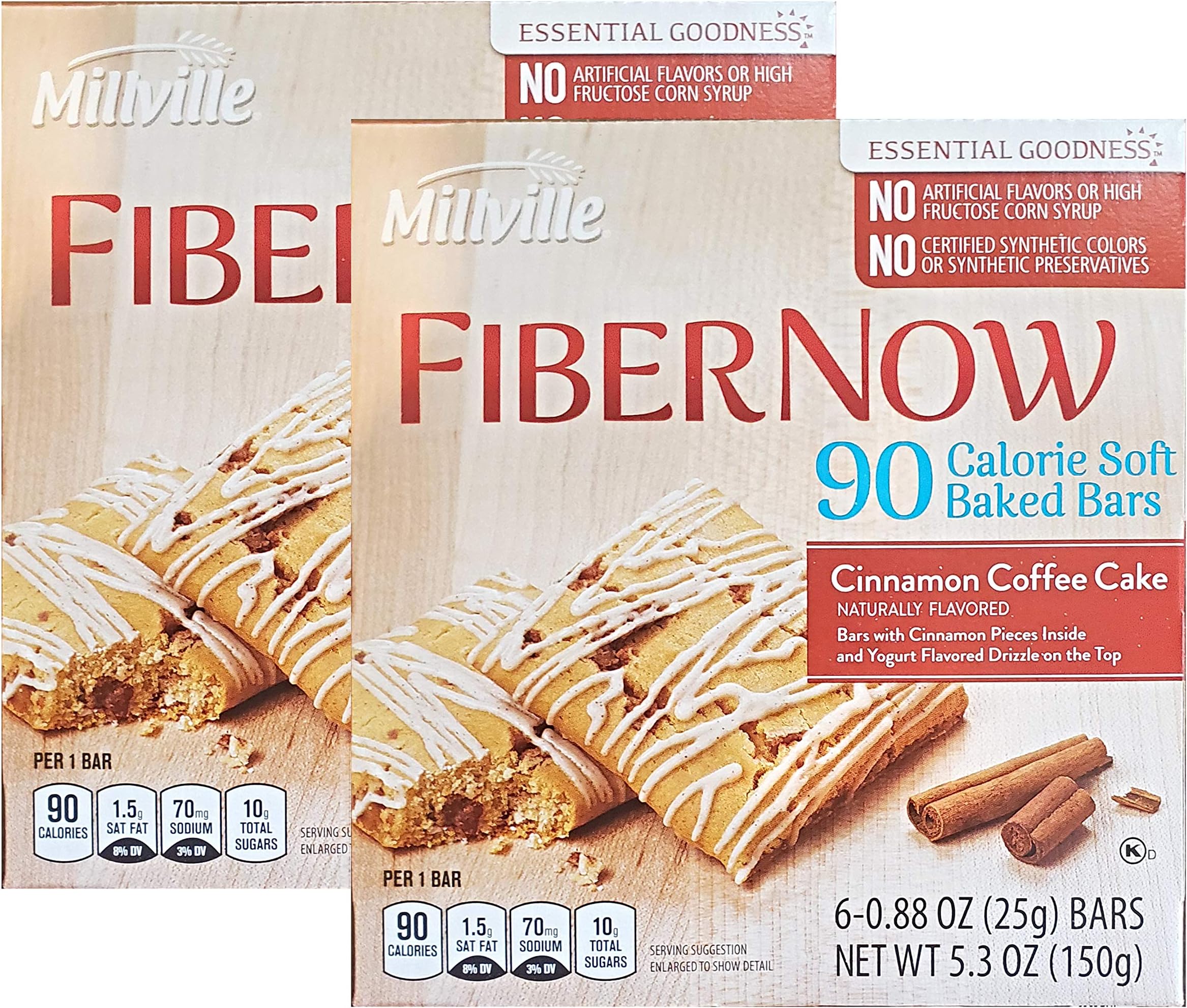 Amazon.com : Millville FiberNow Lemon Soft Baked Bar 90 Calories ...