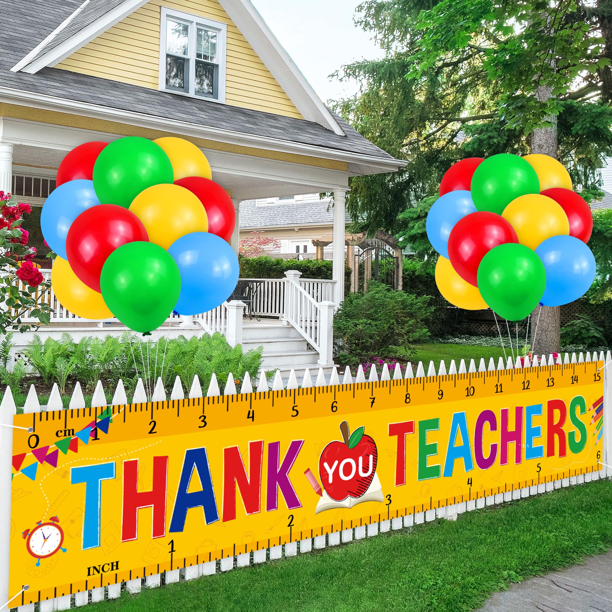 Amazon.com: Teacher Appreciation Decorations Banner - Thank You ...