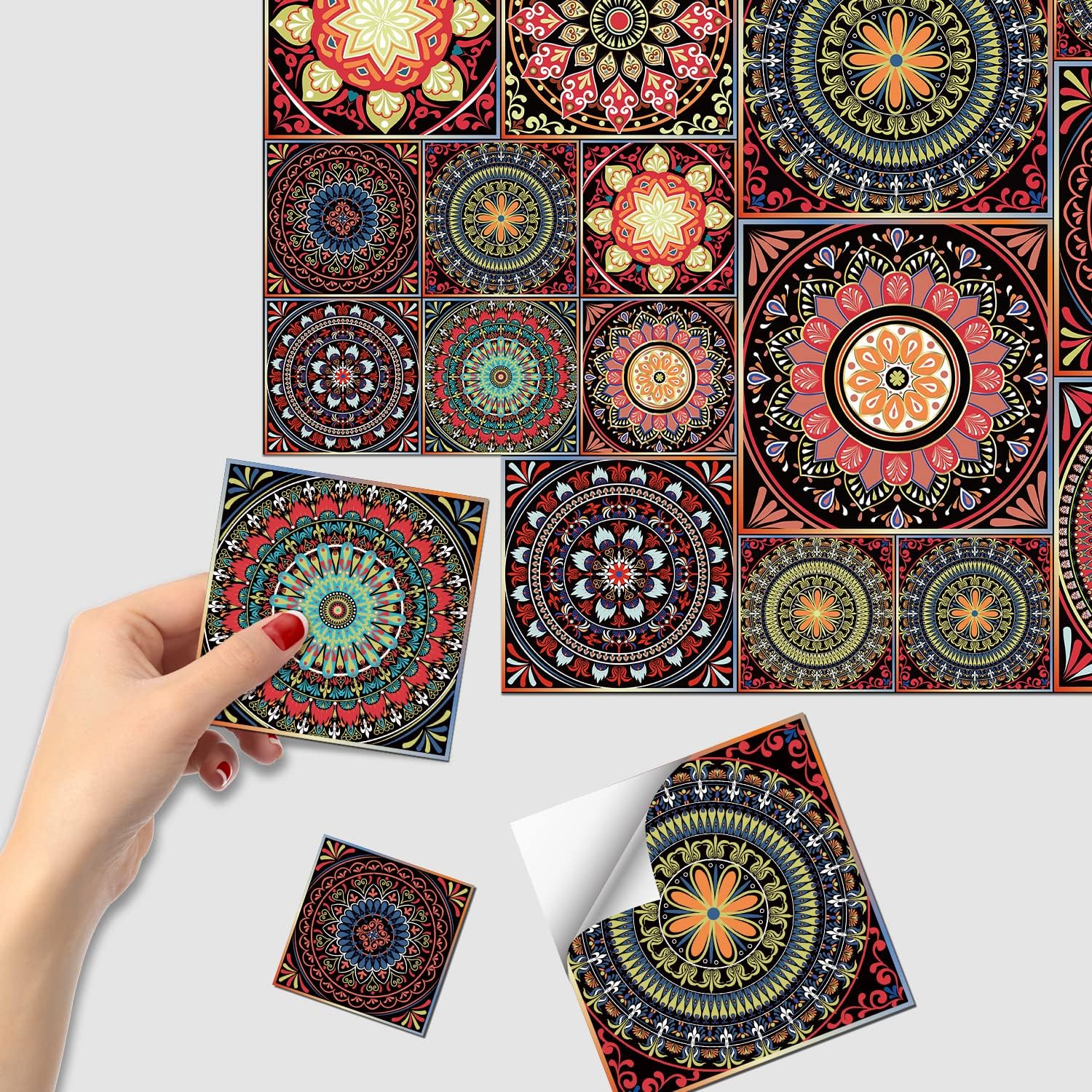 Amazon.com: ViibXfans Self Adhesive Tile Stickers,Skin-Friendly DIY PVC ...