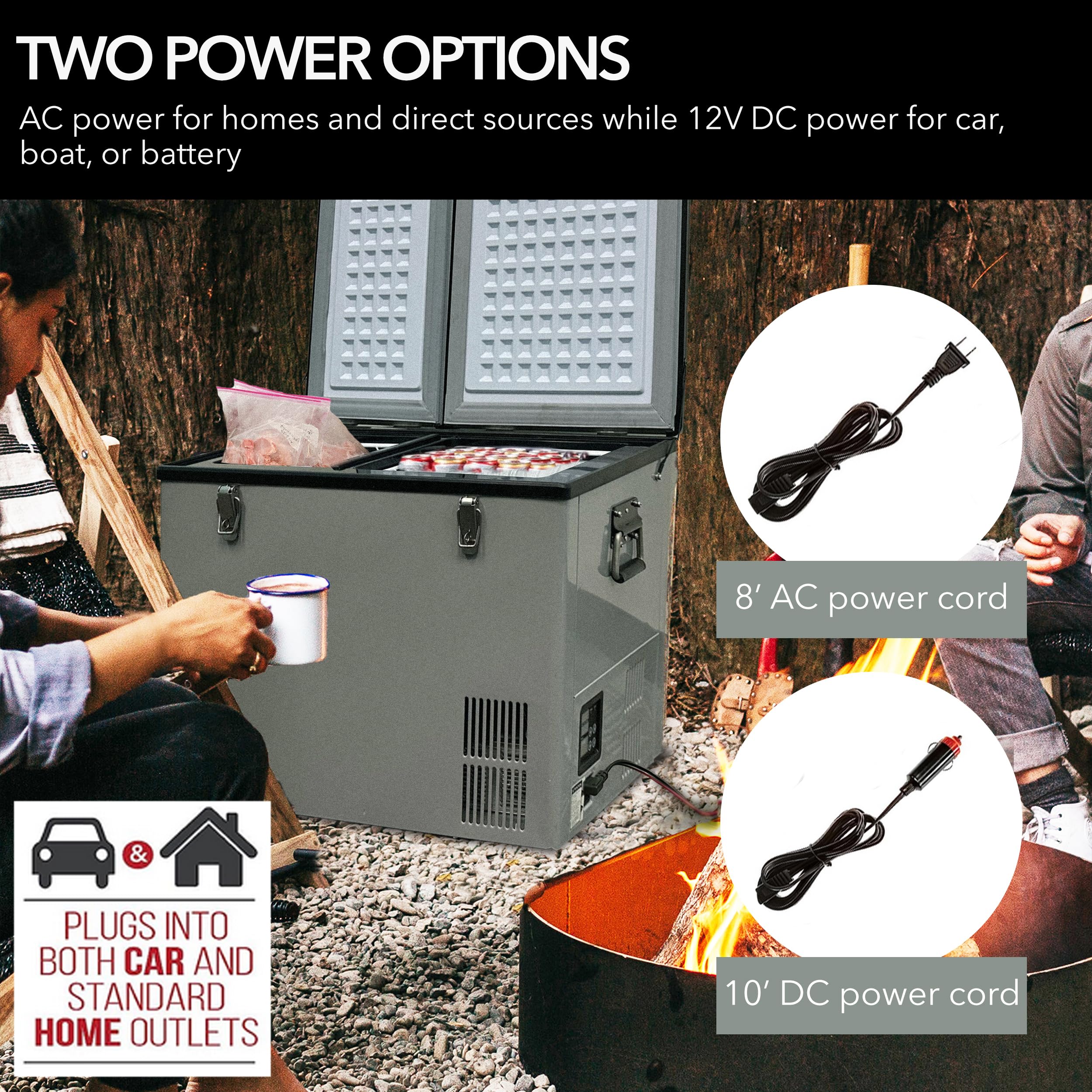 Whynter FM-62DZ 62 Quart Dual Zone Portable Refrigerator and Deep ...