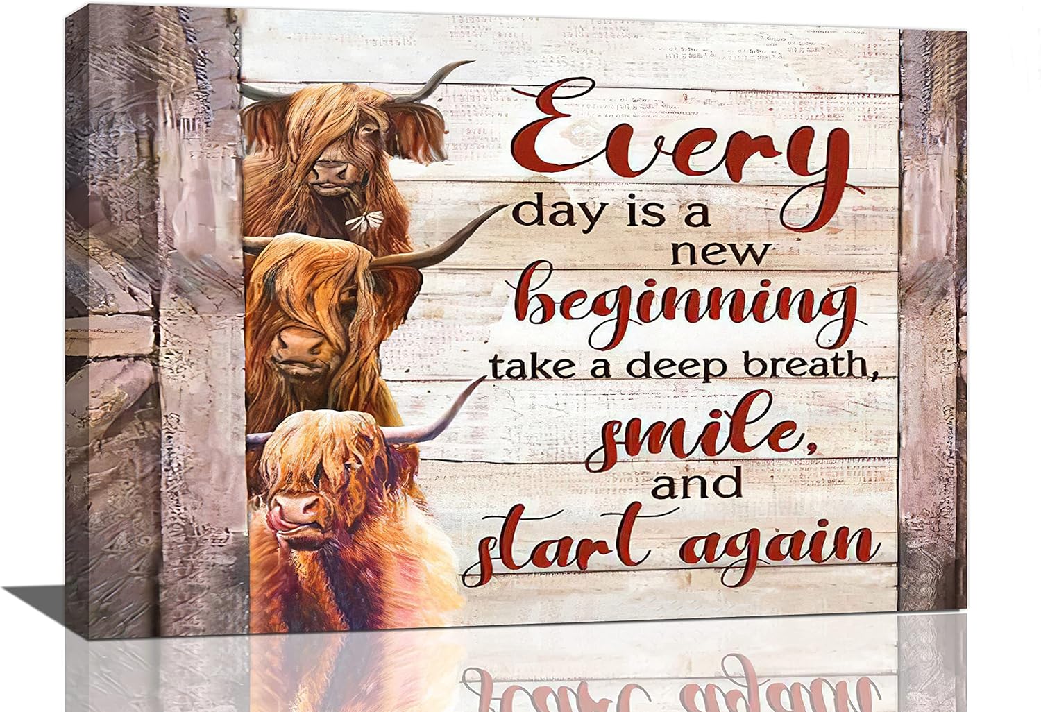 Amazon.com: Highland Cow Wall Art Farmhouse Cow Pictures Wall Decor ...