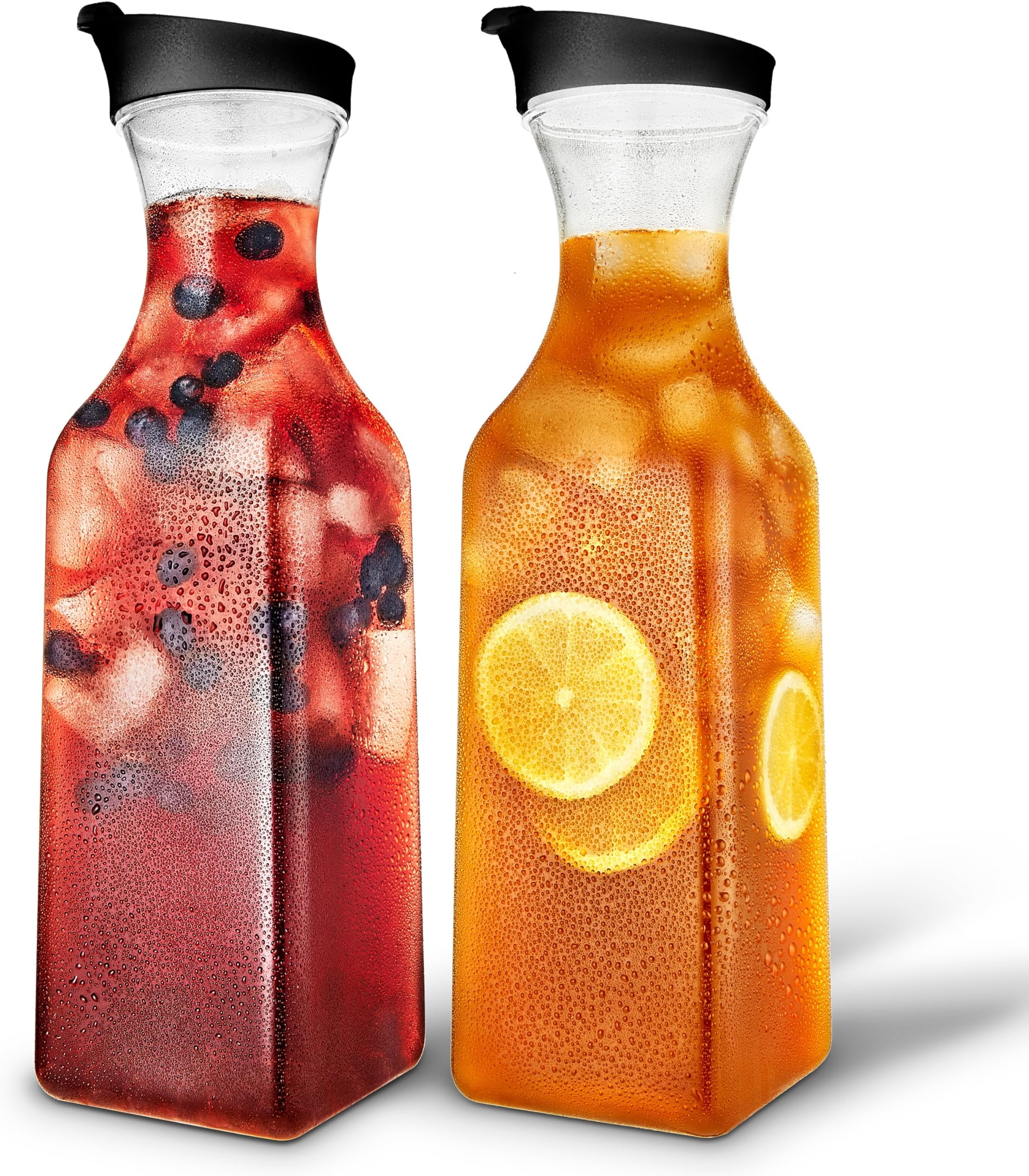 Amazon.com: Party Bargains 50 oz. Plastic Carafe with Lids - Clear, 2 ...