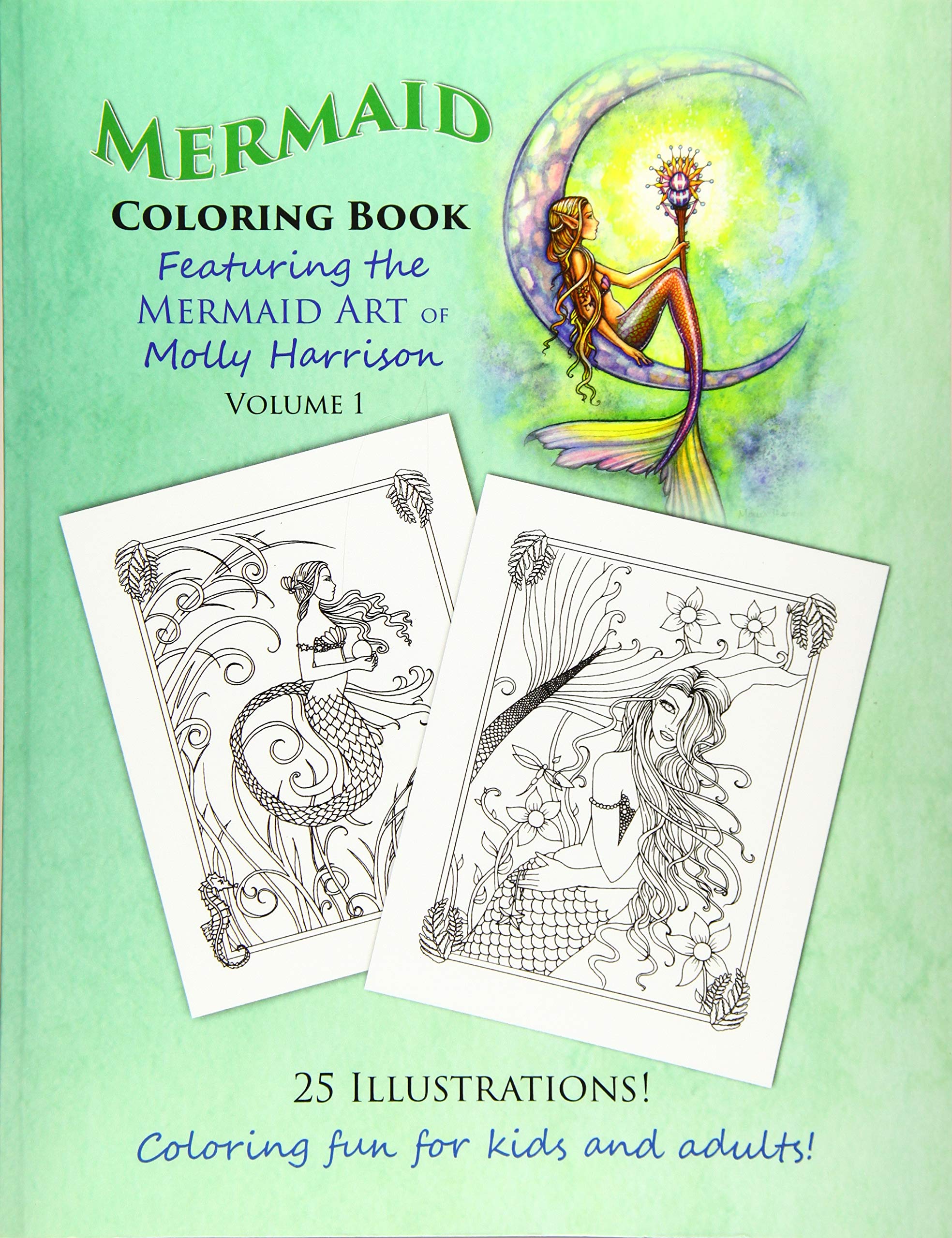 Buy Mermaid Coloring Book - Featuring the Mermaid Art of Molly Harrison ...