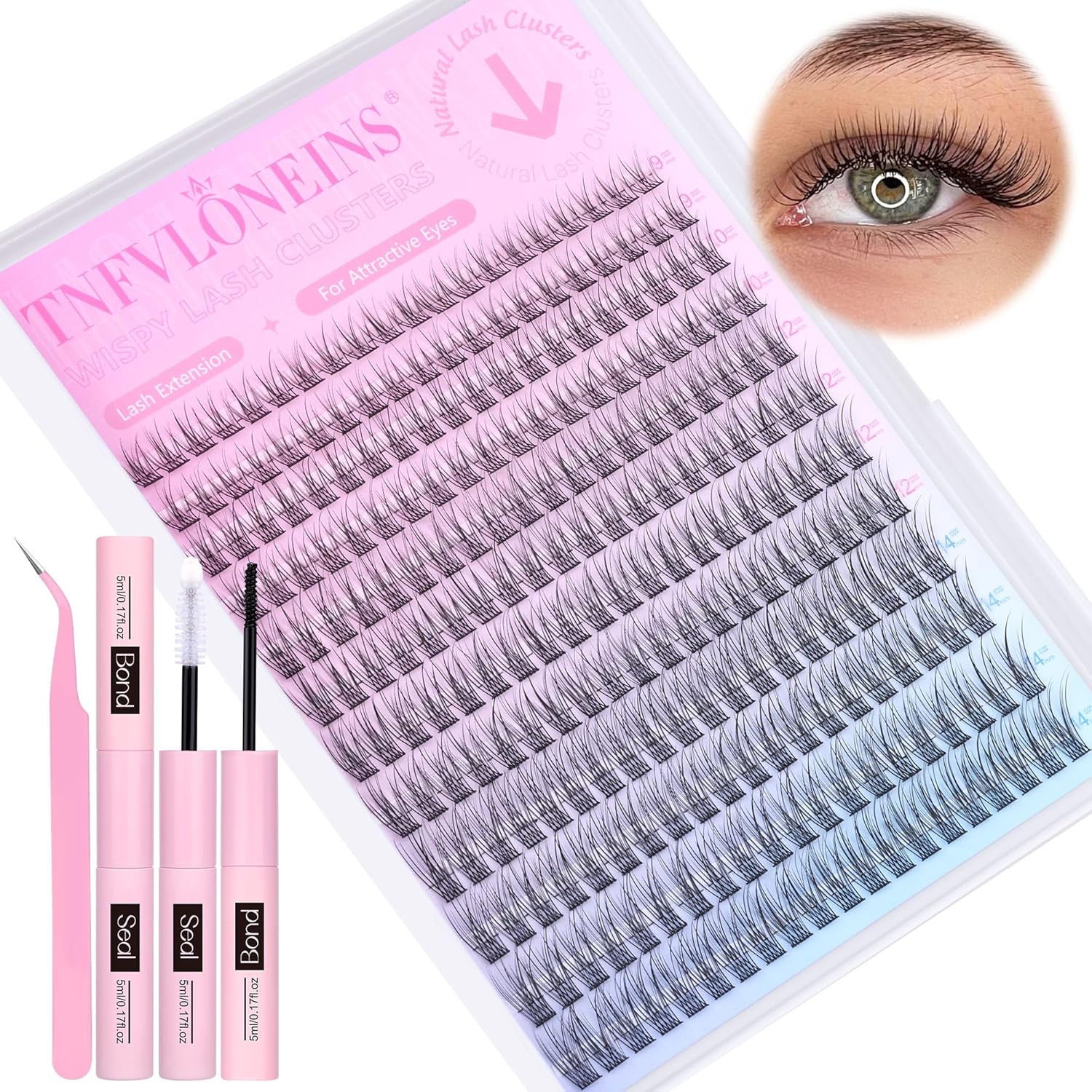 Amazon.com: Wispy Lash Extension Kit Natural Eyelash Extension Kit C ...