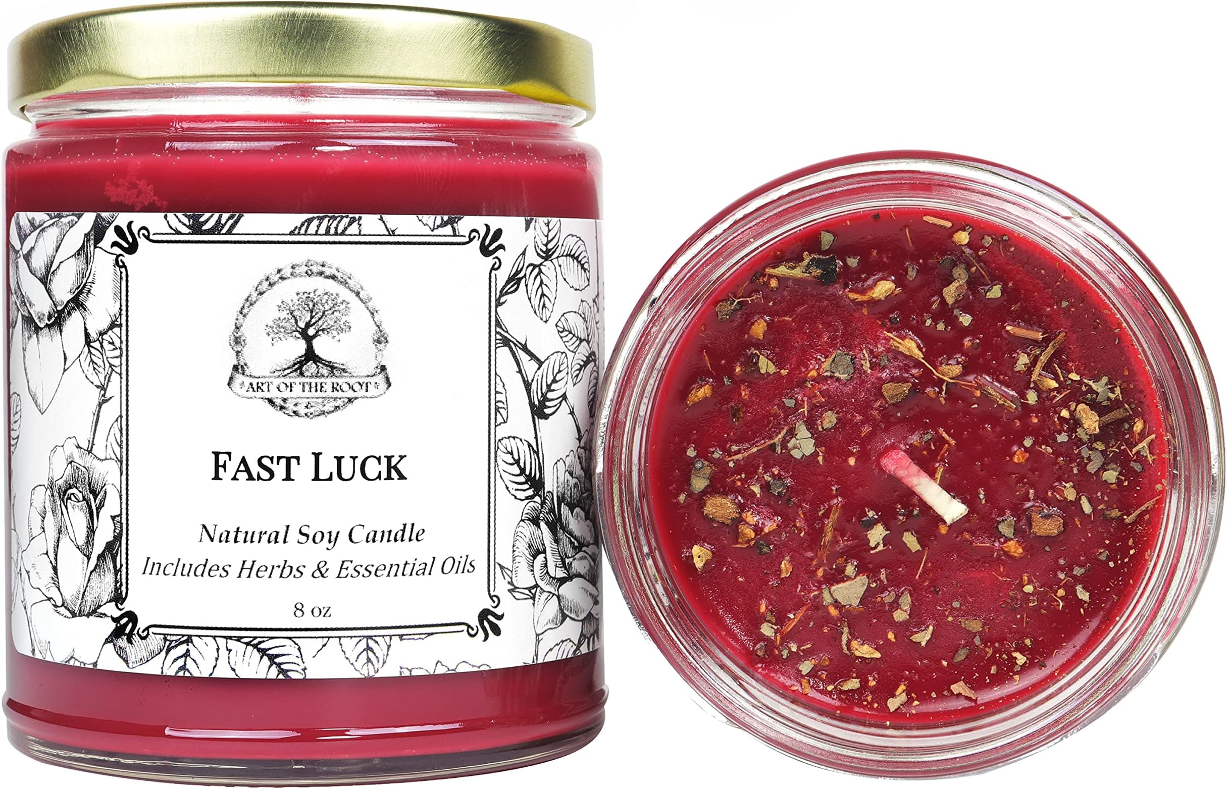 Amazon.com: Fast Luck Soy Candle 9 oz | Handmade with Herbs & Essential ...