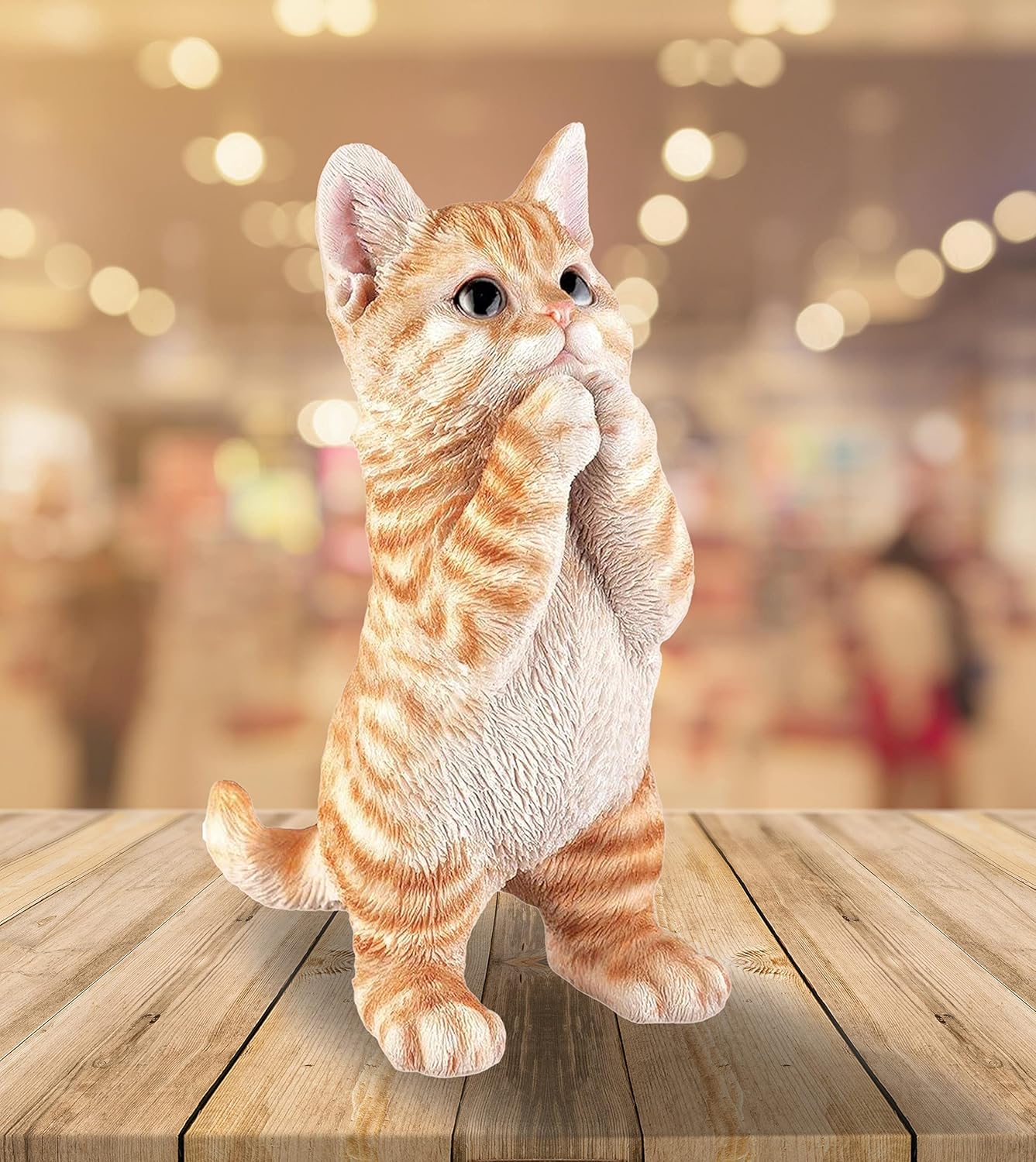 Amazon.com: Outdoor Cat Statue Garden Decoration,Cute Prayer Orange Cat ...
