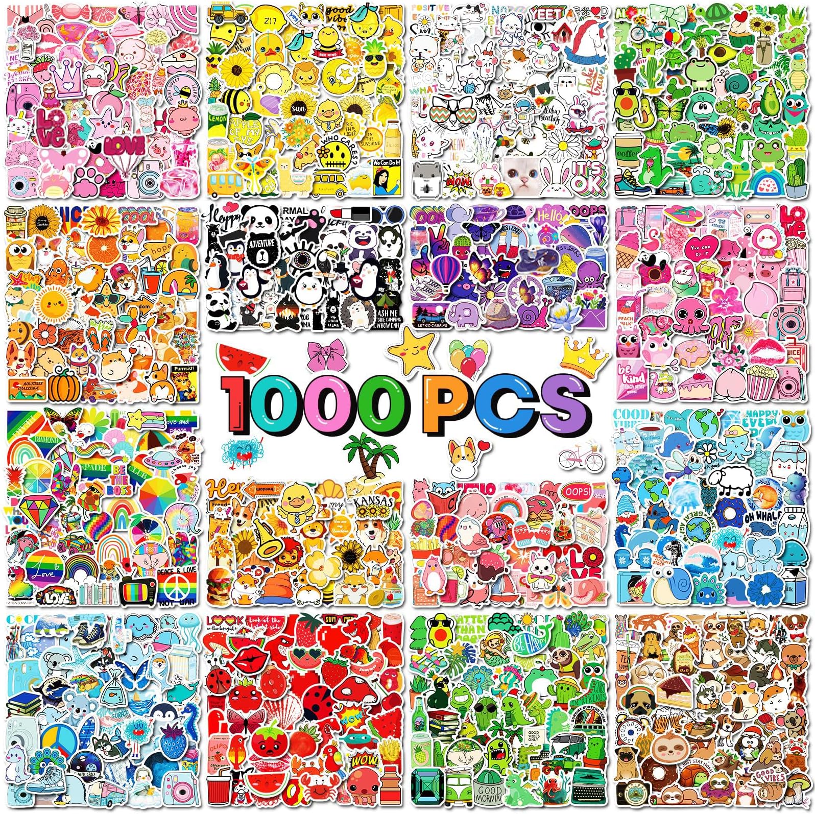 Amazon.com: 800 PCS Random Stickers,Waterproof Water Bottle Stickers ...