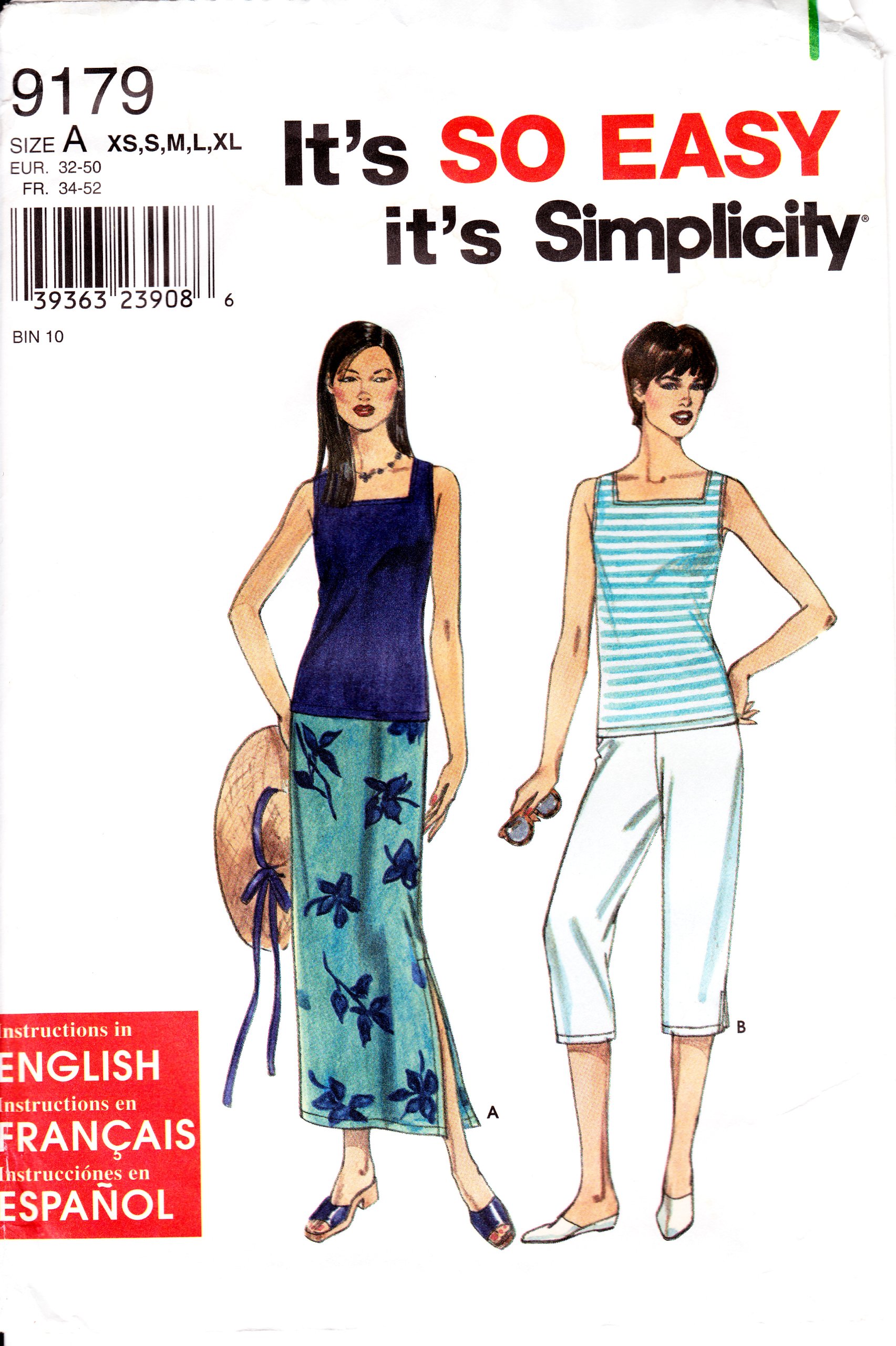 Amazon.com: Simplicity Pattern 9179 ~ Misses' Skirt, Capri Pants and ...