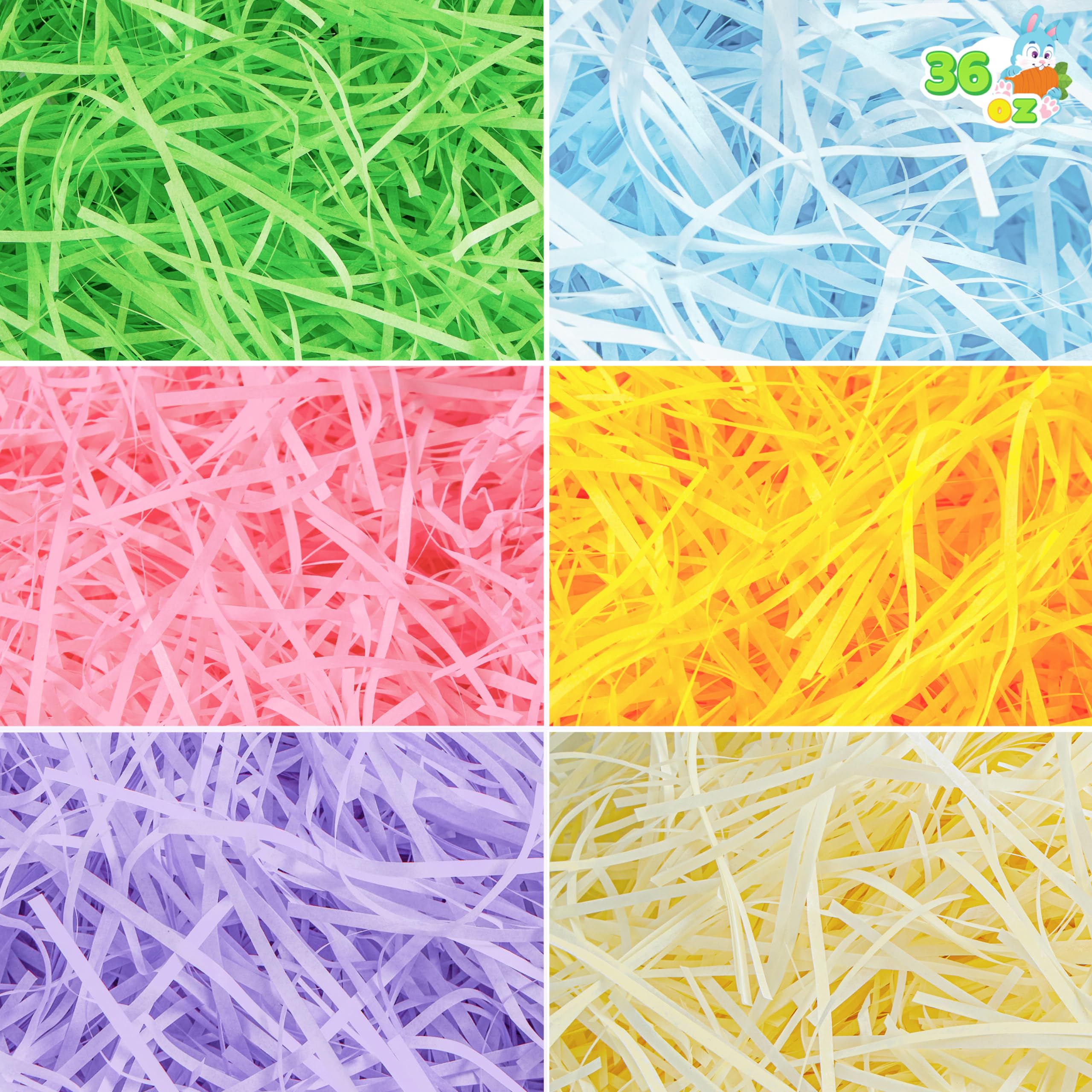 Amazon.com: JOYIN 36oz (1000g) Multicolor Rainbow Easter Grass ...