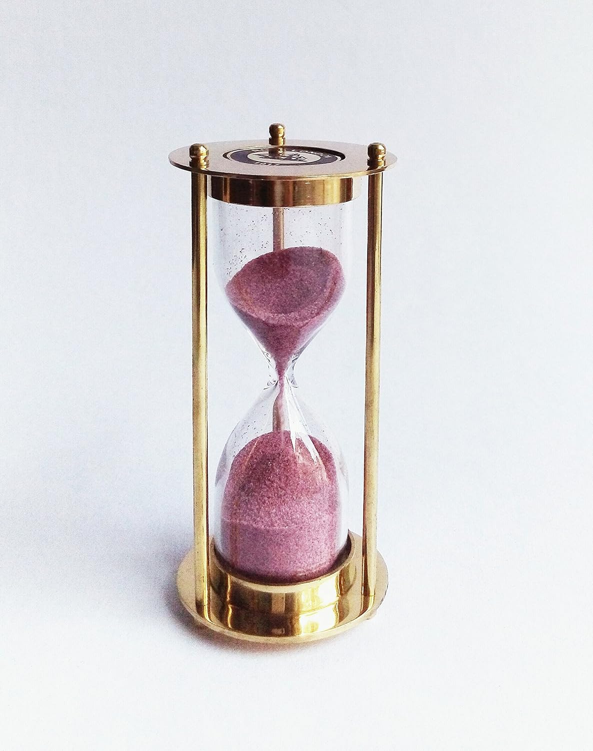 Exotic Art Brass Timer Hourglass Sand Clock (Pink Sand) Antique Gift ...