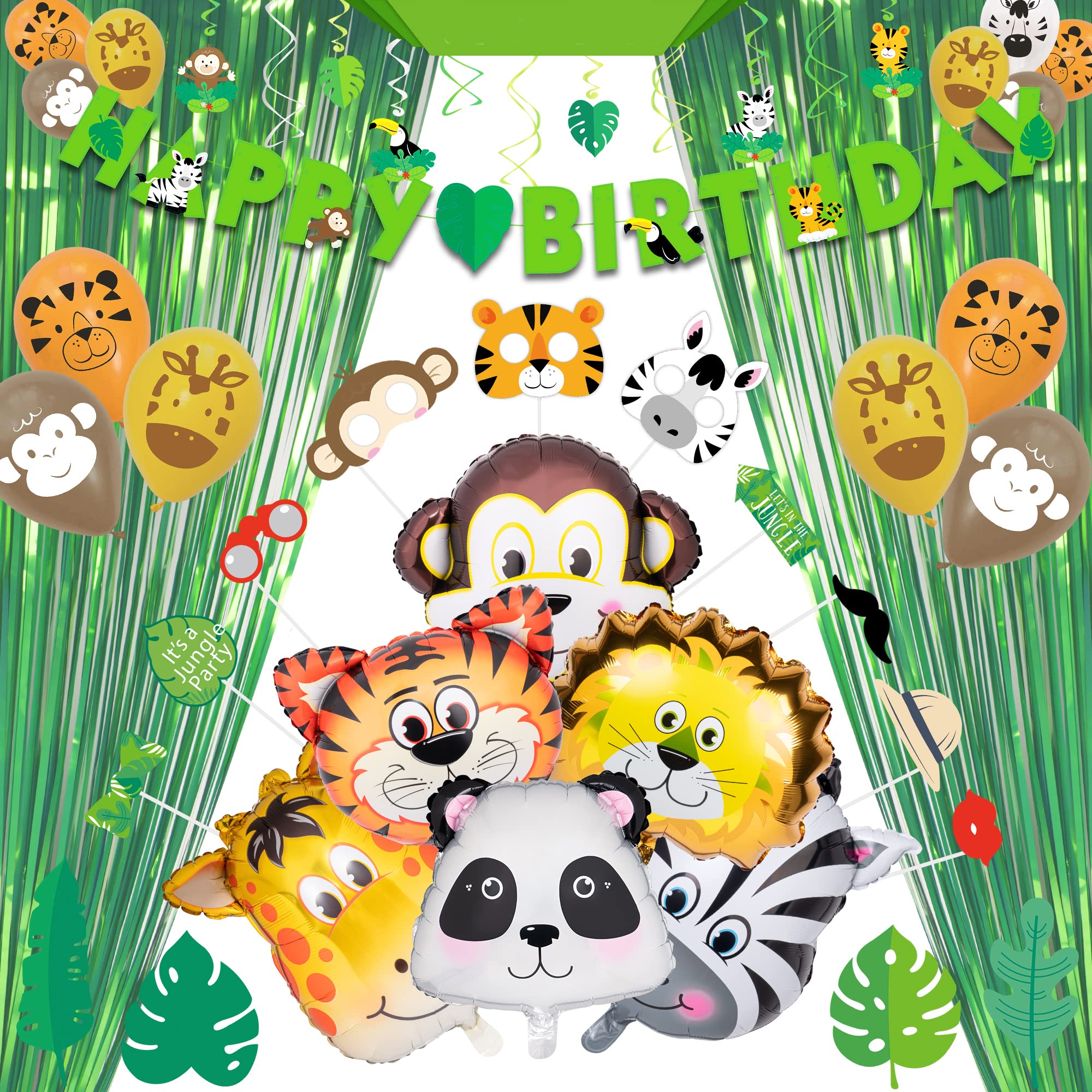 Buy DECORLIFE Jungle Birthday Decorations, Animal Theme Birthday ...