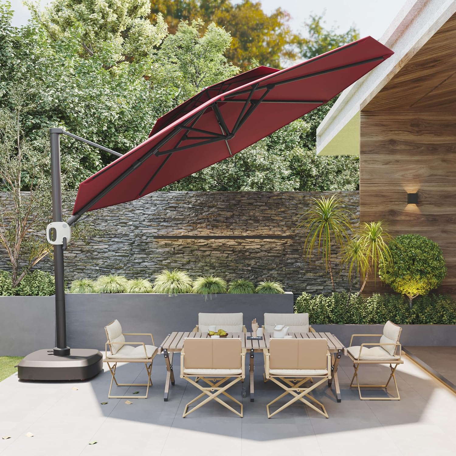 Amazon.com: EAST OAK and Flame&Shade Patio Umbrella, 10ft Square ...