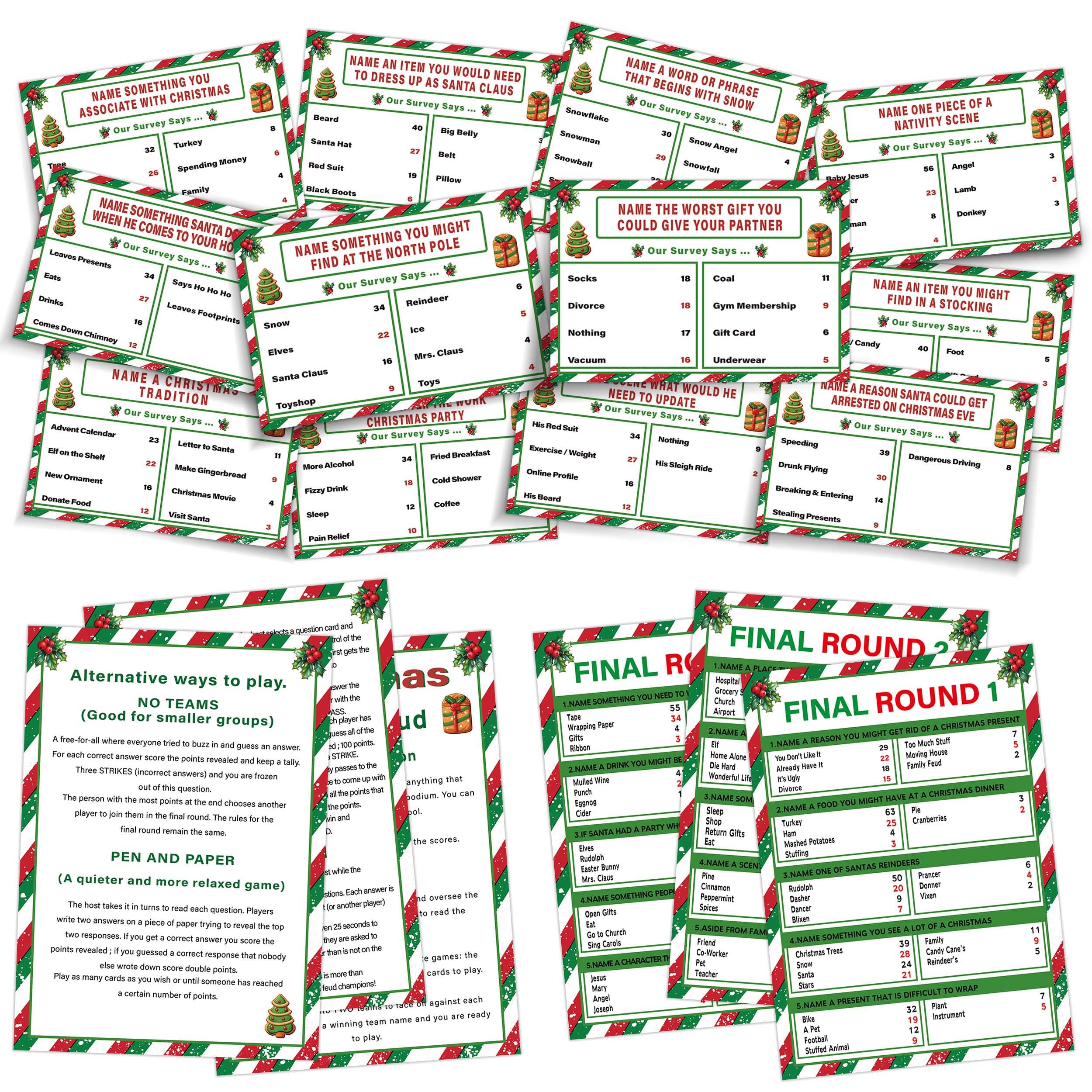 Amazon.com: Christmas Friendly Feud Quiz, Family Feud Games, Family ...