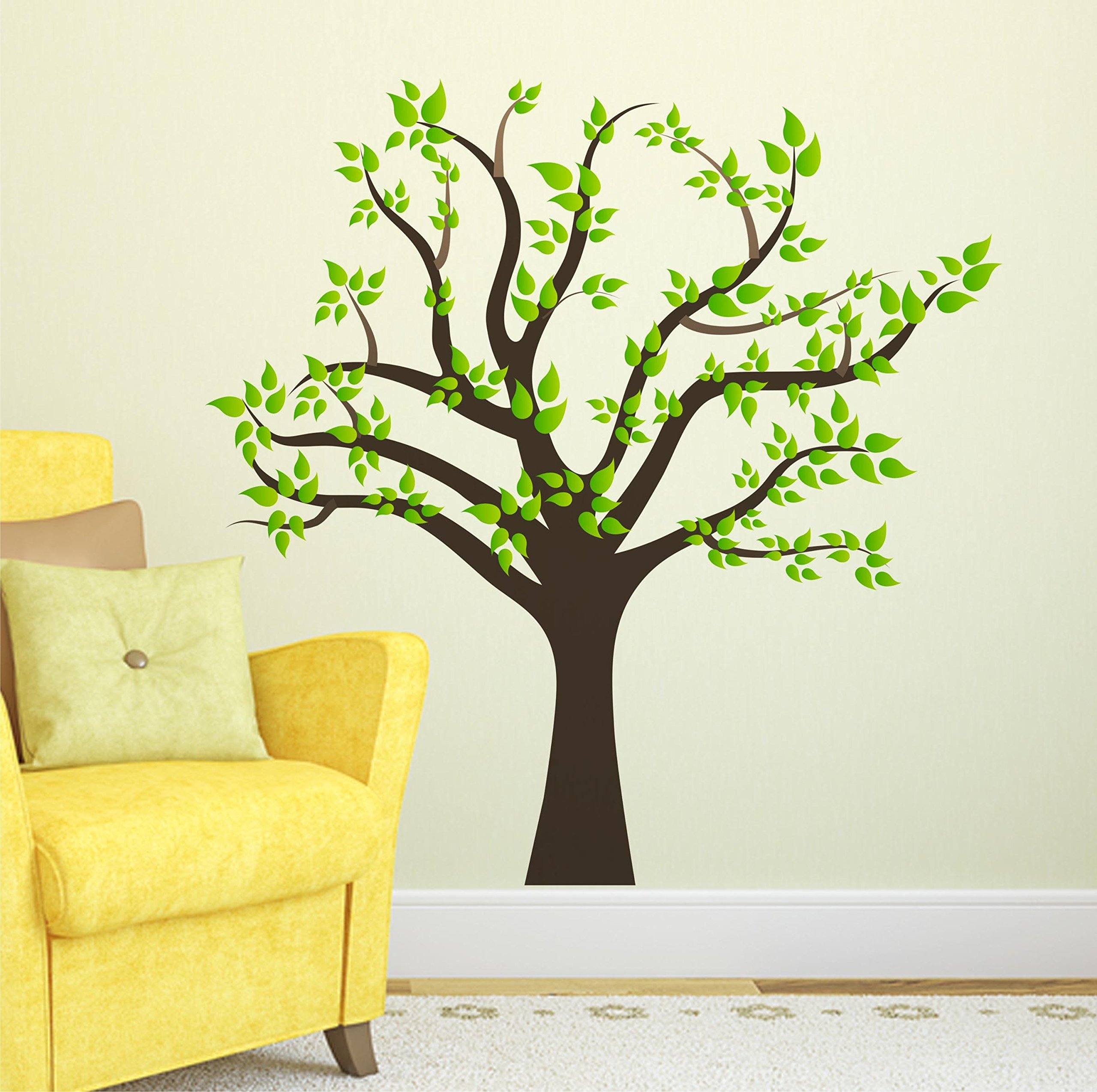 Wallstick 'Big Green Tree' Wall Sticker (Vinyl, 49 cm x 4 cm x 4 cm ...