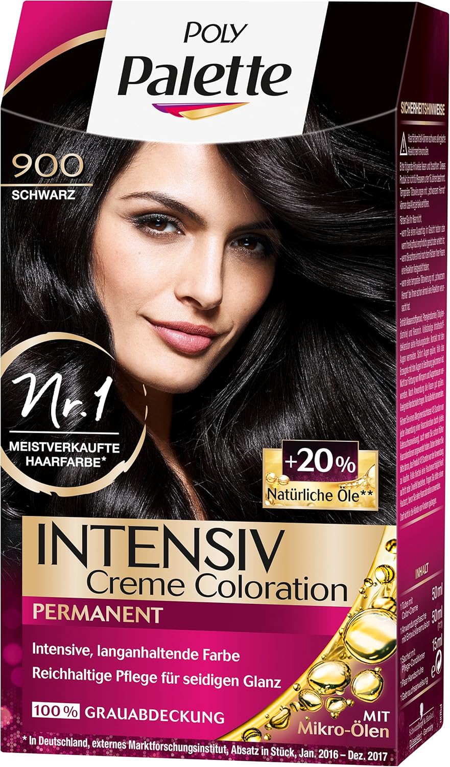 Poly Palette Intensive Cream Colouration 900 Black Level 3 Pack of 3 x ...