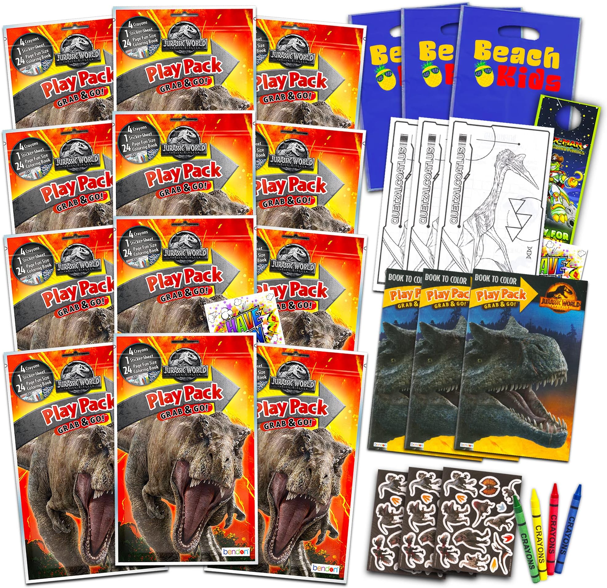 Amazon.com: Jurassic World Party Favors Pack ~ Bundle of 12 Jurassic ...
