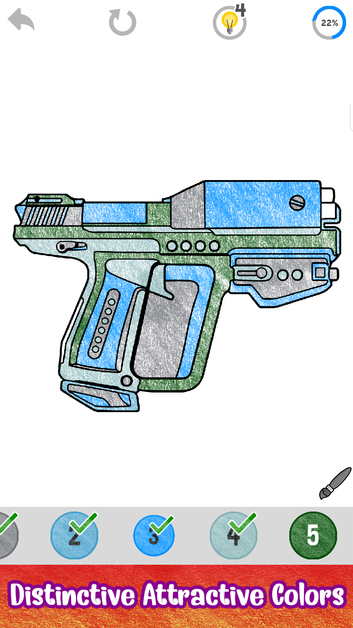 Guns Color by Number - Weapons Paint + Glitter + Crayon + Oil Paint ...