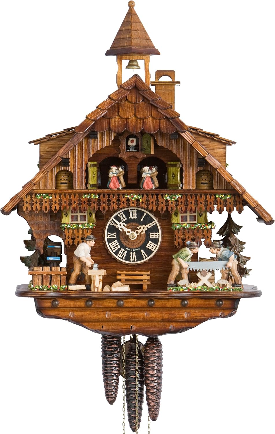 Amazon.com: One Day Musical Cuckoo Clock with Men Sawing Wood ...