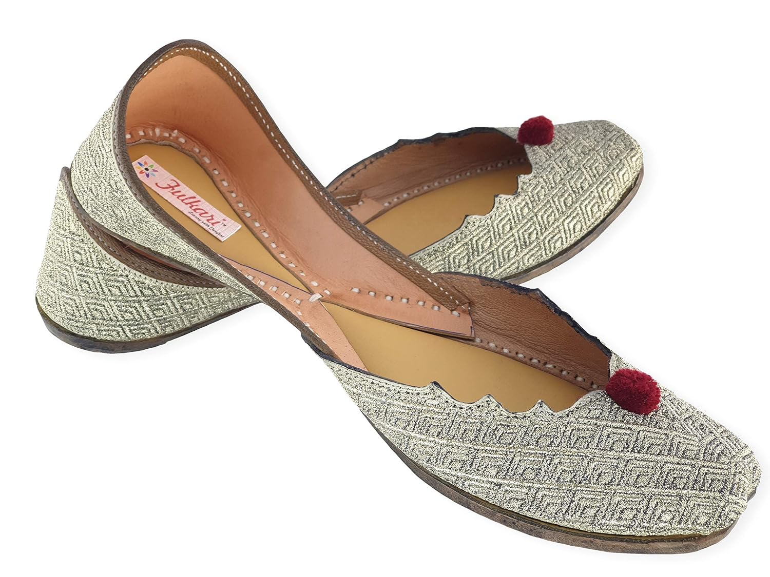 Fulkari Women's Susan Antic Gold Genuine Soft Leather Jutis | Bite and ...