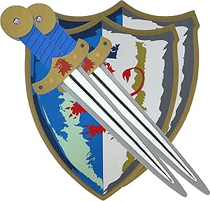 Amazon.com: Adventure Awaits! Foam Medieval Knights Shield and Sword ...