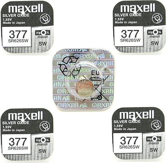 5 x Maxell SR626SW SR626 AG4 377 1.55v Watch Batteries: Amazon.co.uk ...