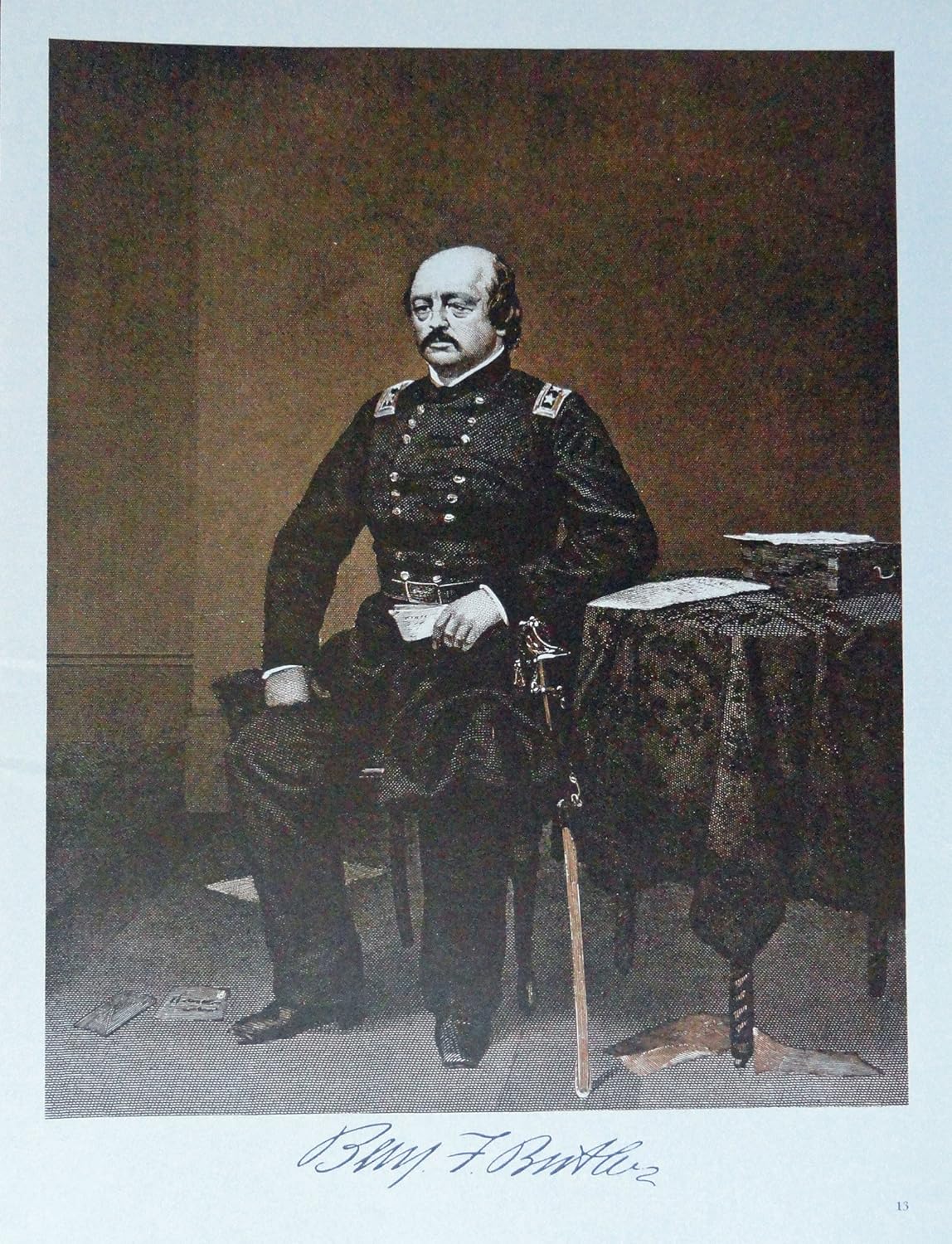 Amazon.com: Civil War Major General Benjamin F. Butler, B&W painting by ...