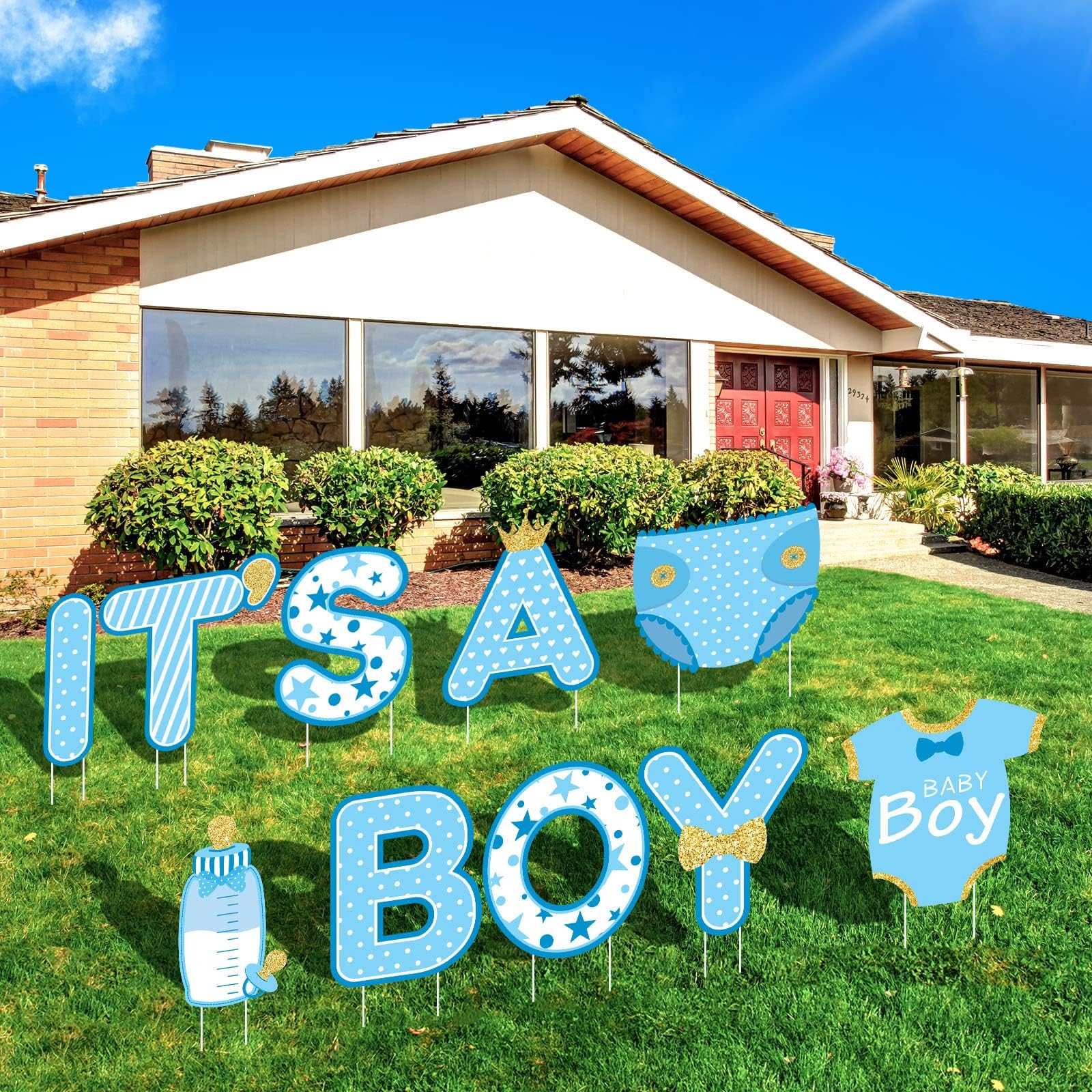 Amazon.com : IT’S A BOY Blue Yard Signs with Stakes –Boy Special ...