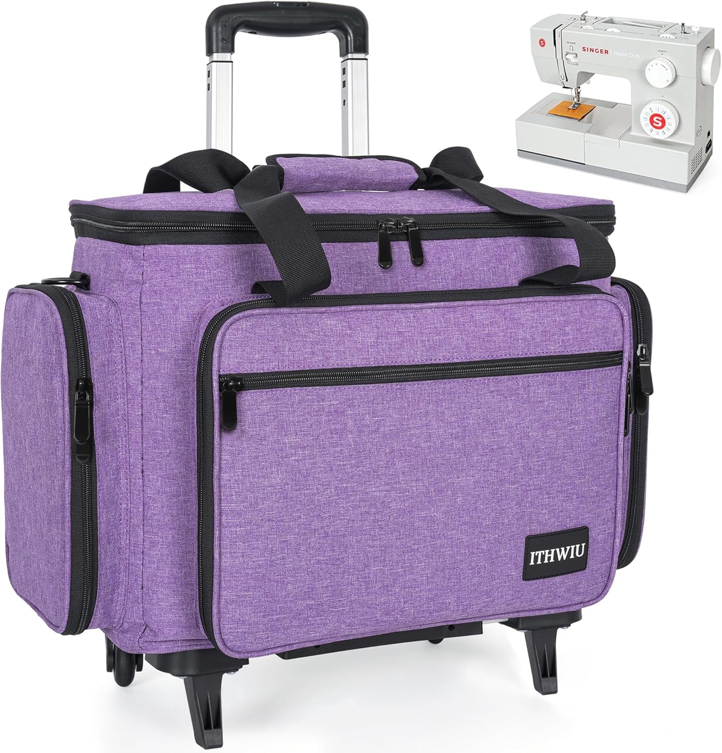 Amazon.com: ITHWIU Sewing Machine Case with Wheels, Universal Rolling ...