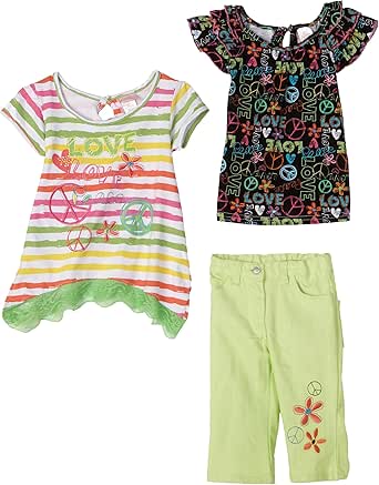 Amazon.com: Nannette Little Girls' Three Piece Capri Set: Clothing Sets ...