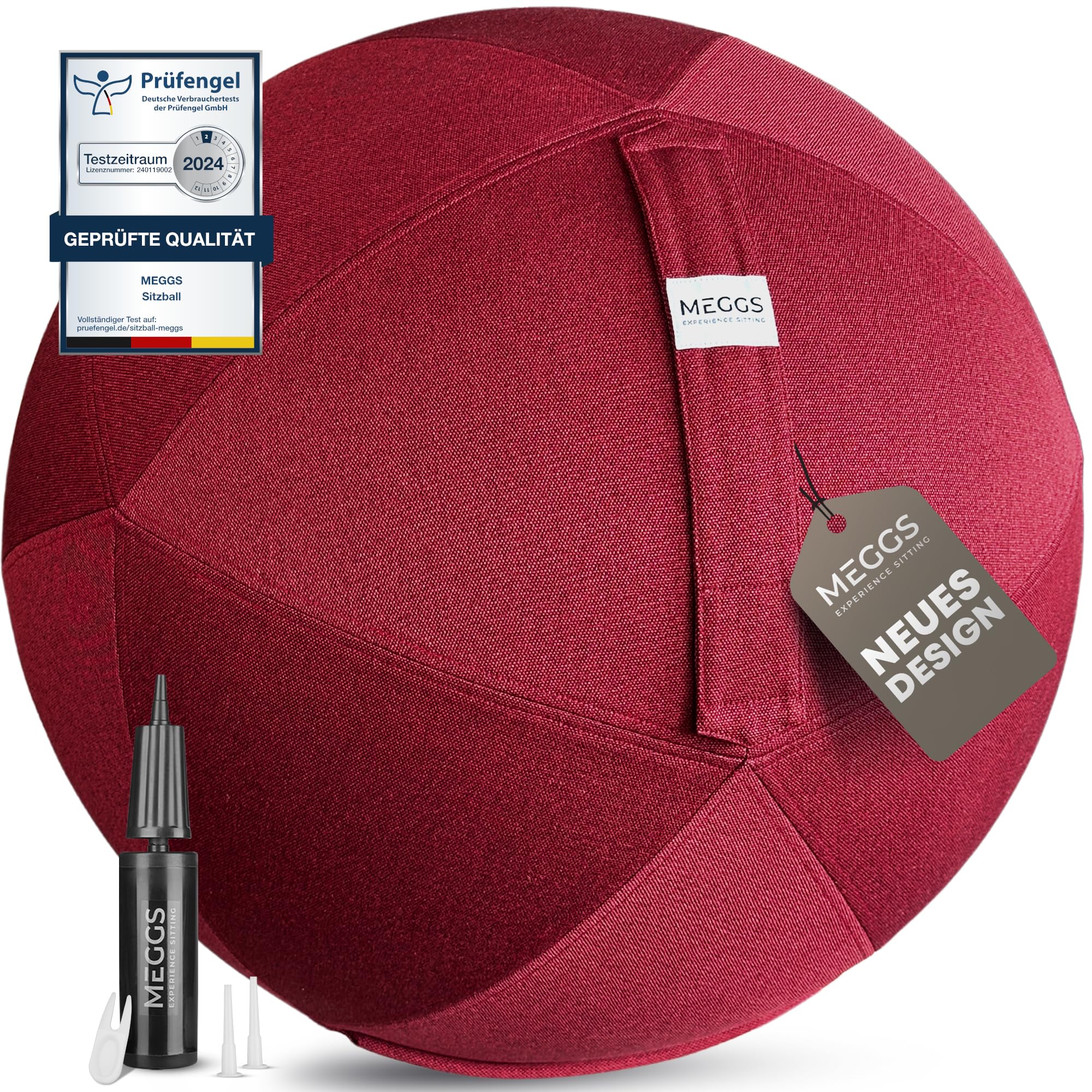 MEGGS® Stoff-Sitzball 65cm, Ergonomisch Sitzen im Büro & Zuhause ...