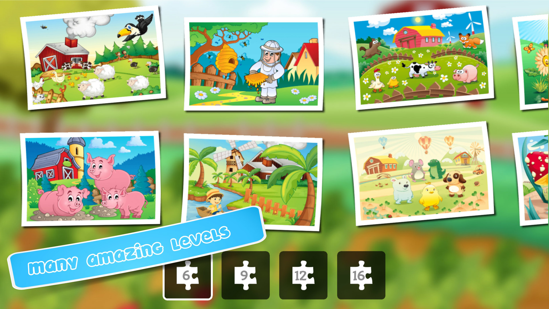 Farm Animal Games - Adorable family Jigsaw Puzzles for Kids, boys ...