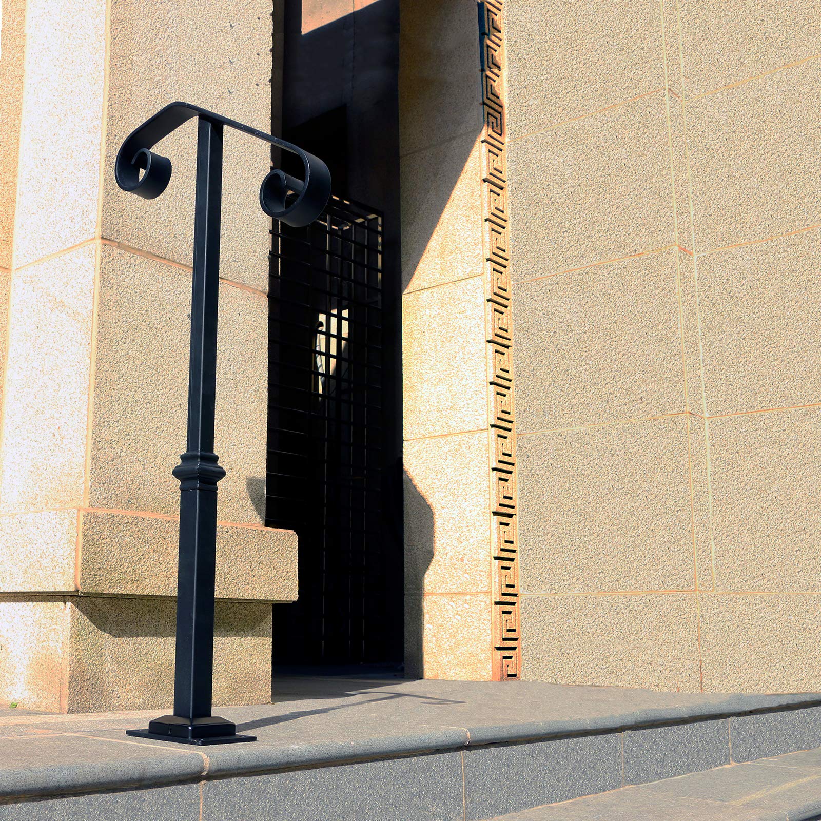 Yahpetes Handrail 38.8" Single Post Stair Railing Black Single Post ...