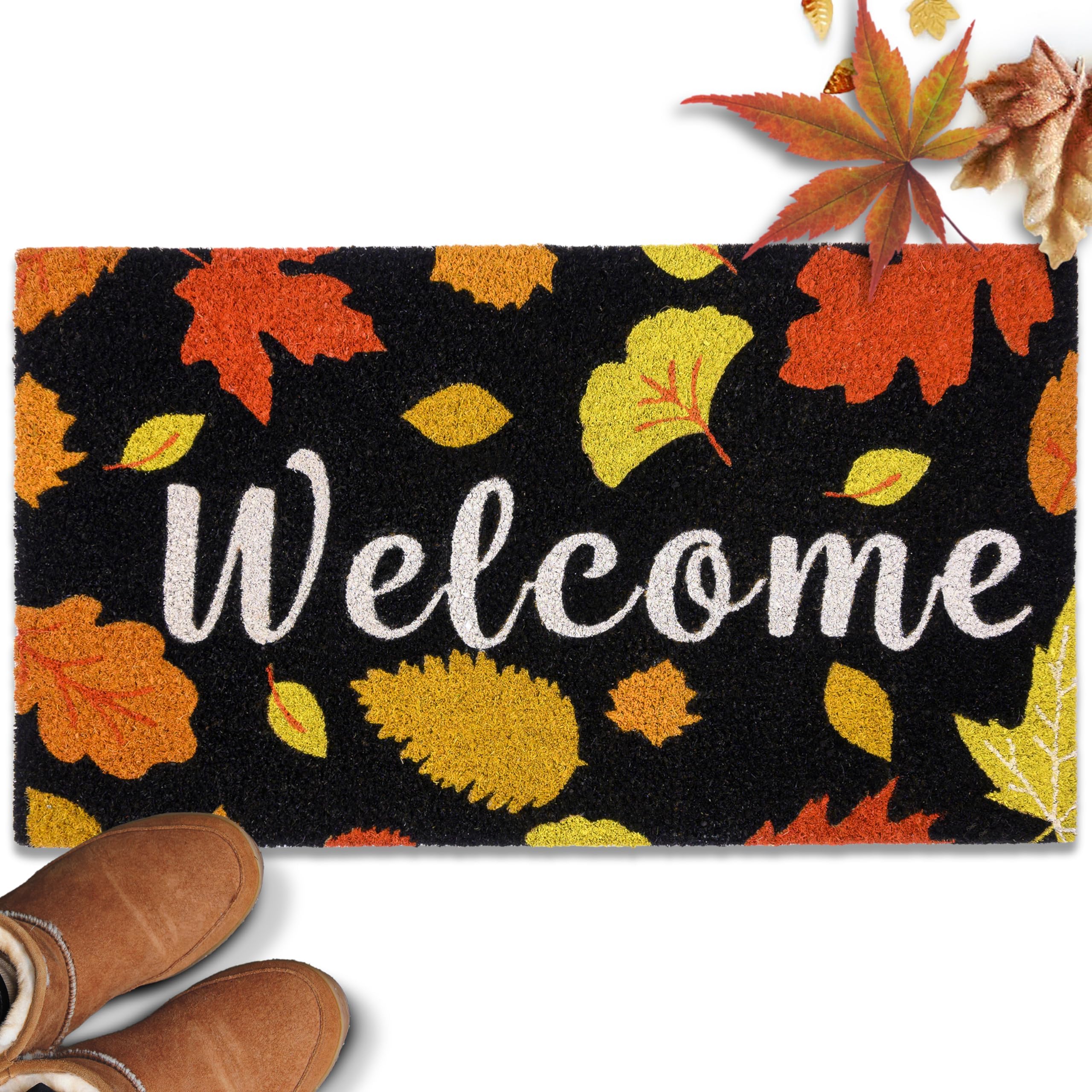 Snapklik.com : Welcome Fall Door Mat 30x17 Inch, Leaf Mat, Fall Leaf ...
