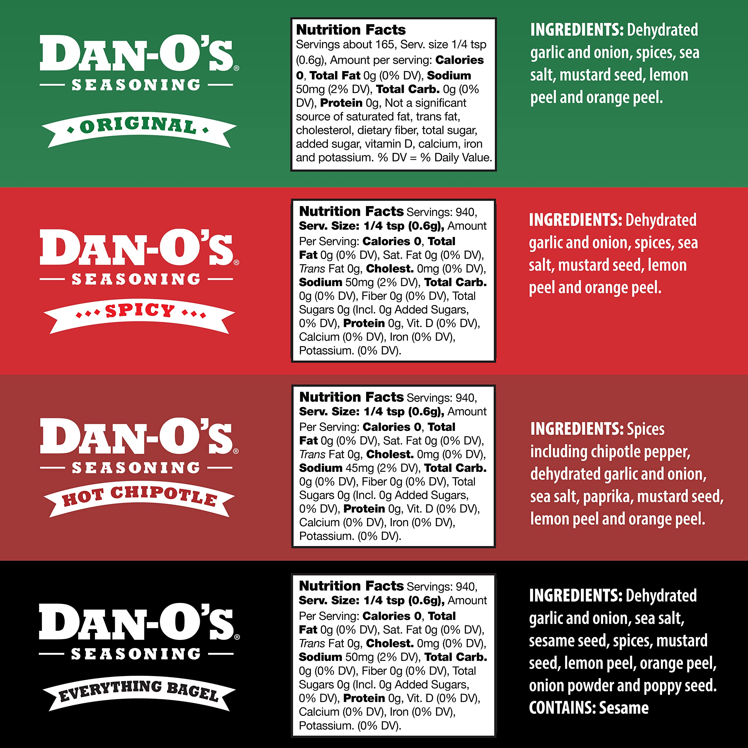 Snapklik.com : Dan-Os Seasoning Large 4 Bottle ComboOriginal, Chipotle ...