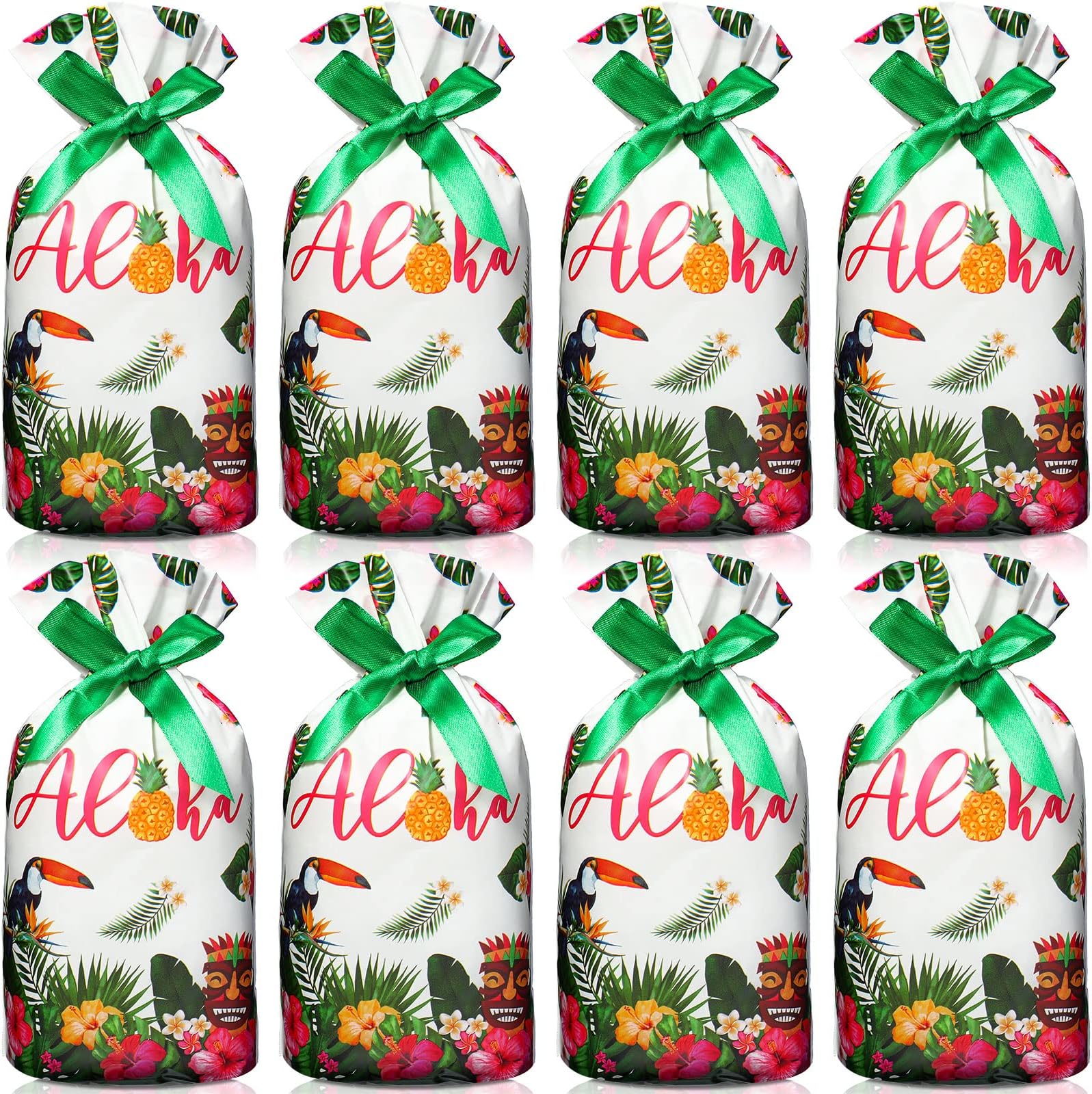Amazon.com: PerKoop 100 Pcs Hawaiian Gift Bags Aloha Summer Bags with ...