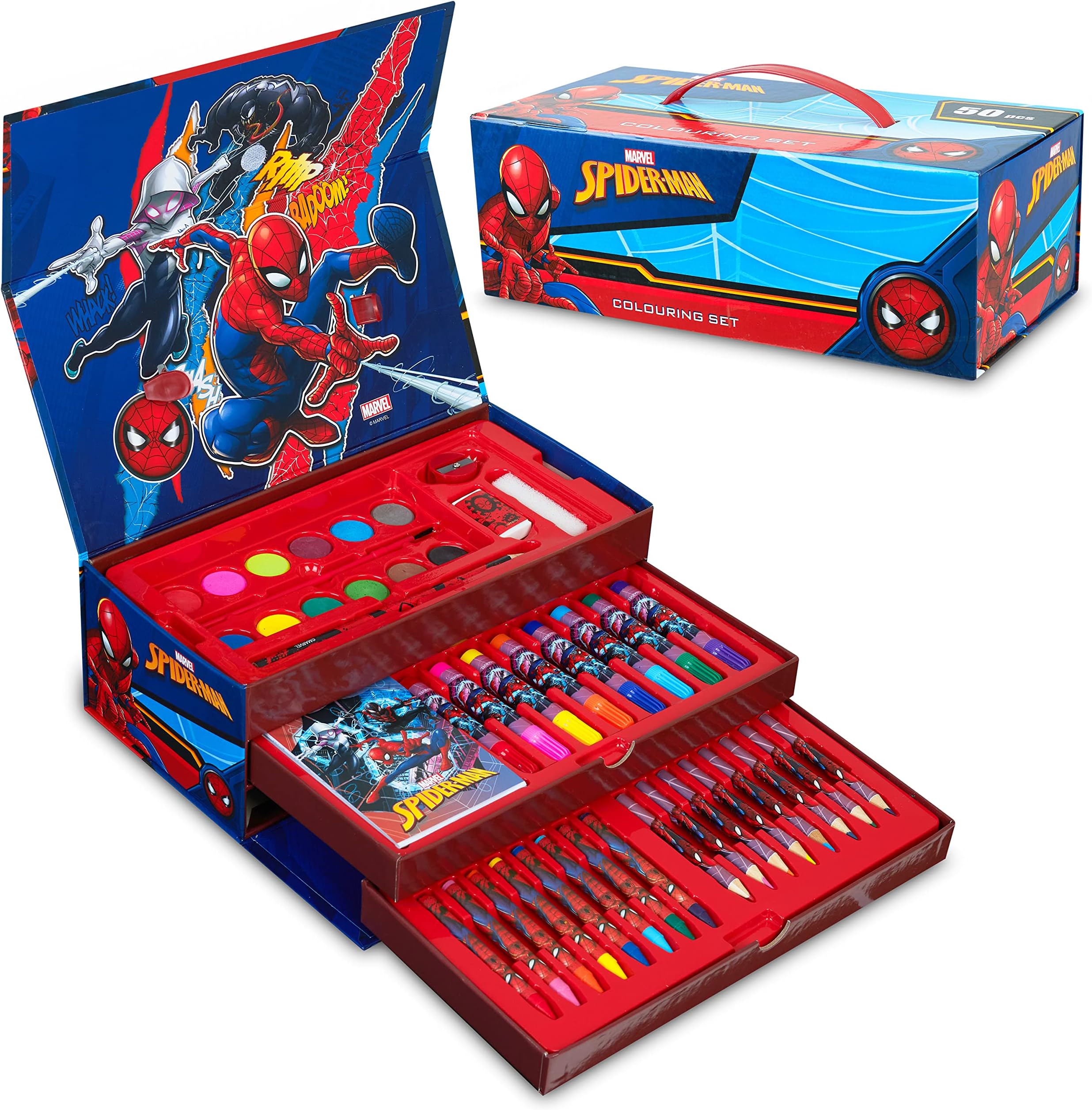 Amazon.com: Marvel Colored Pencils Art Supplies Kids Drawing Kit School ...